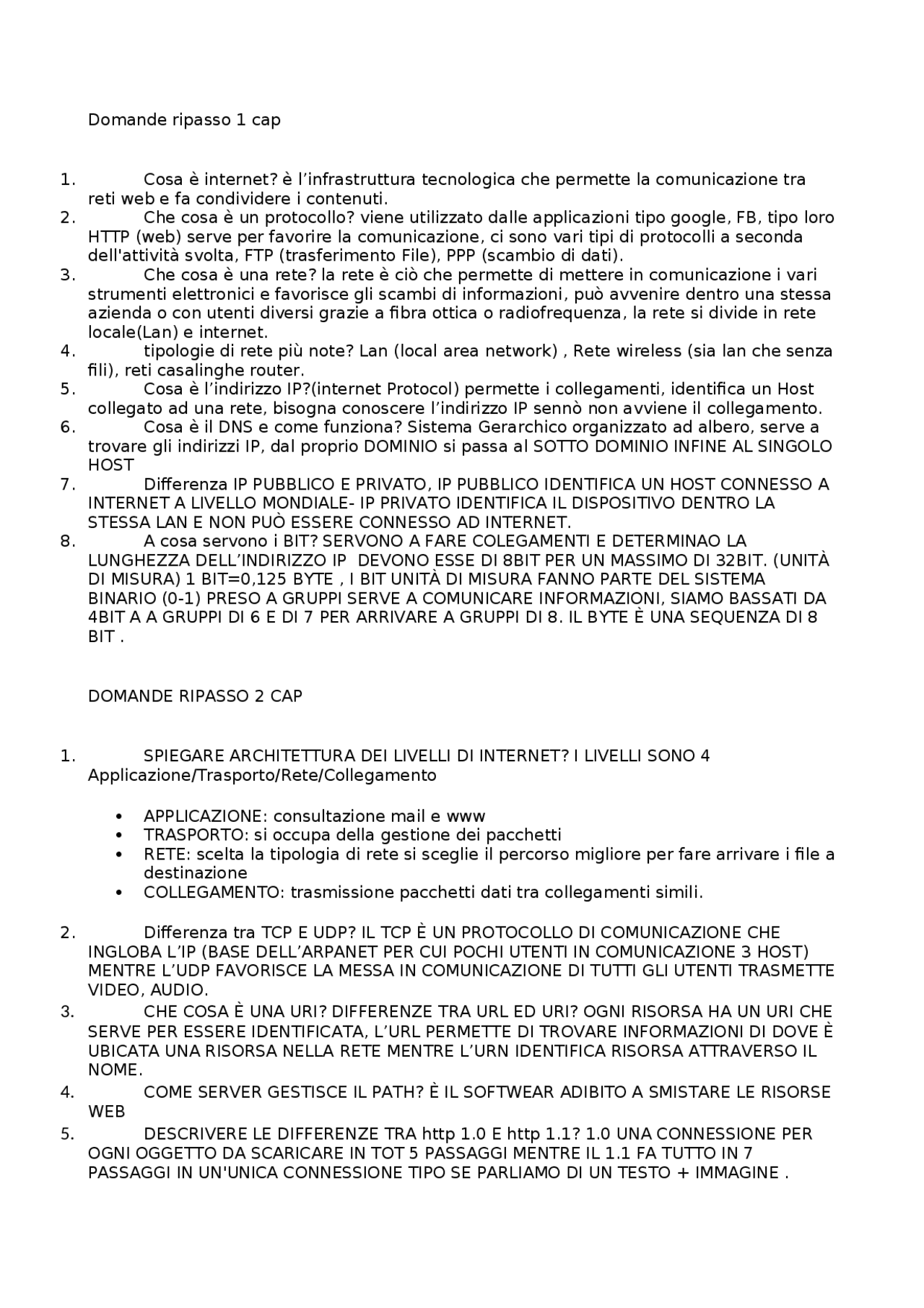 Domande ripasso informatica - Docsity