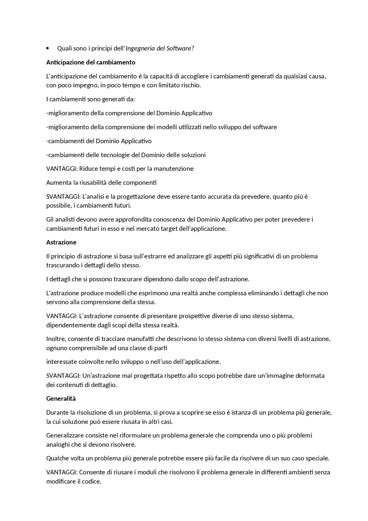 Domande Di Ingegneria Del Software Dispense Di Ingegneria Del