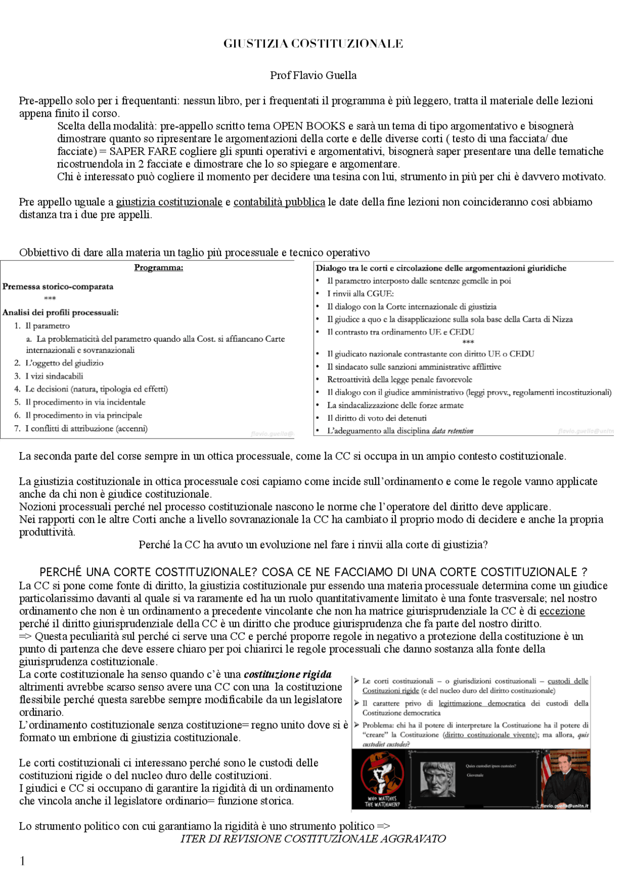 Appunti Di Giustizia Costituzionale Prof Flavio Guella Docsity