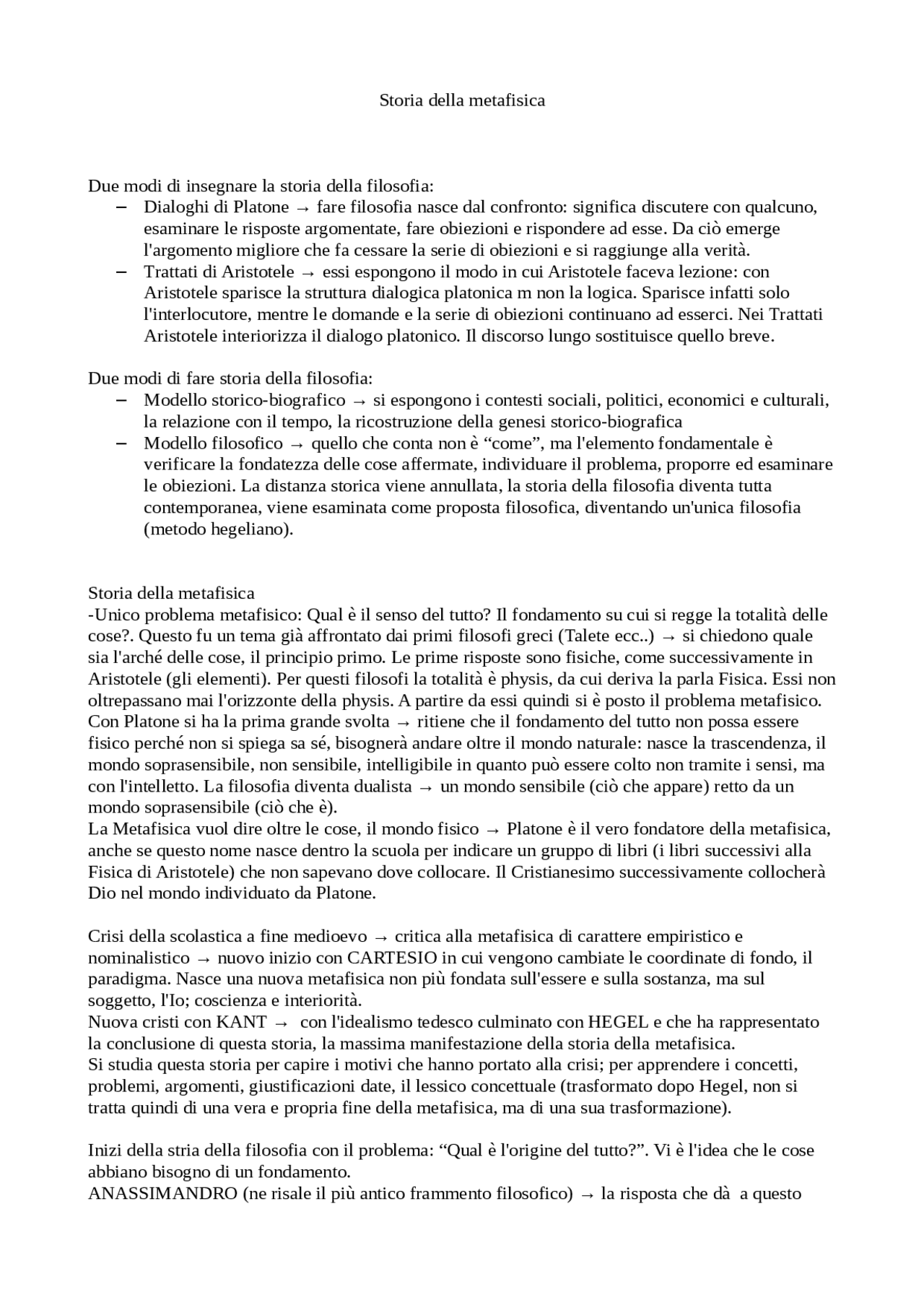 Storia Della Filosofia I Modulo Docsity