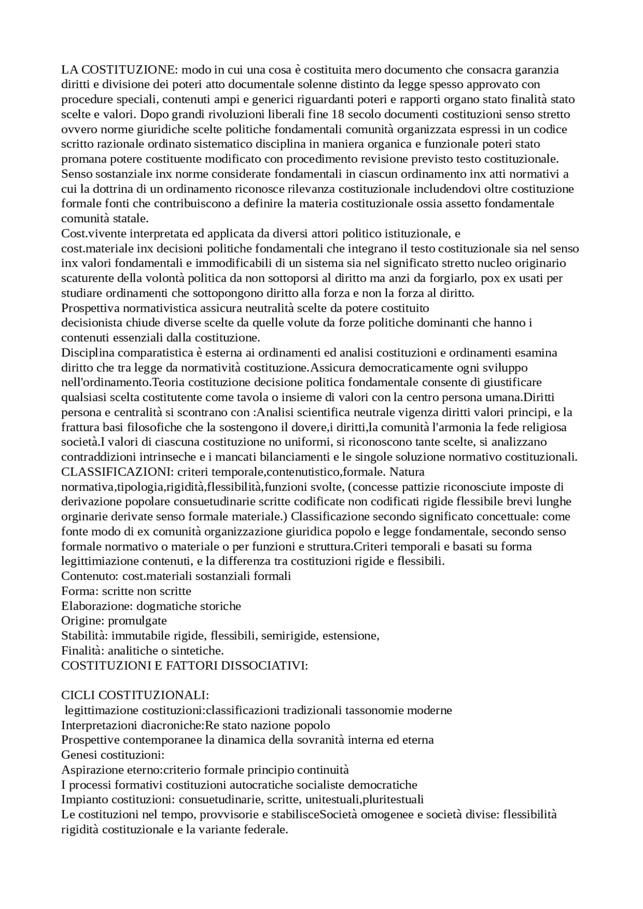Riassunto Capcostituzione Docsity