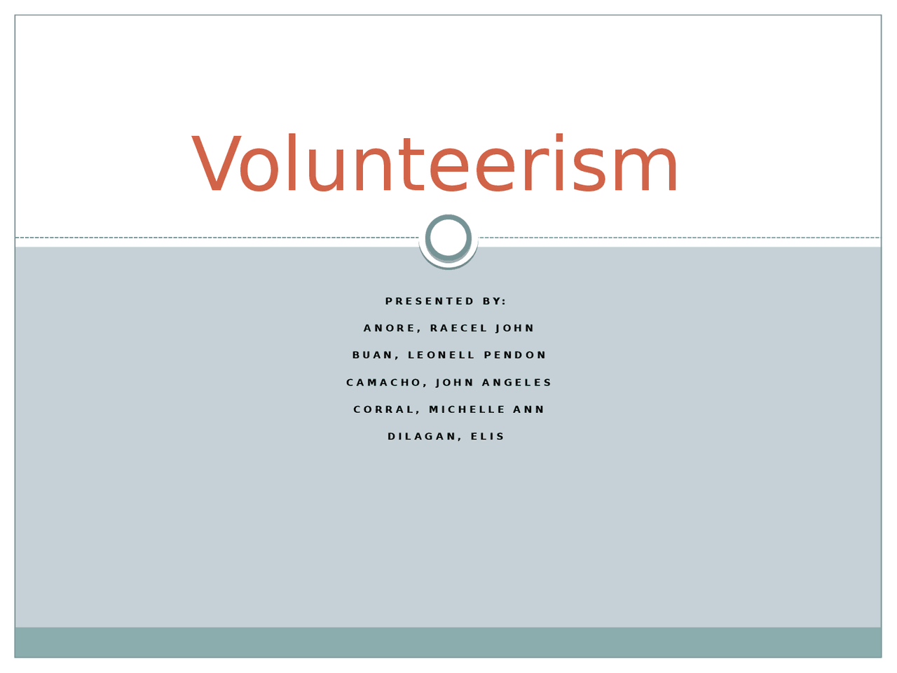 Volunteerism and how it works - Docsity