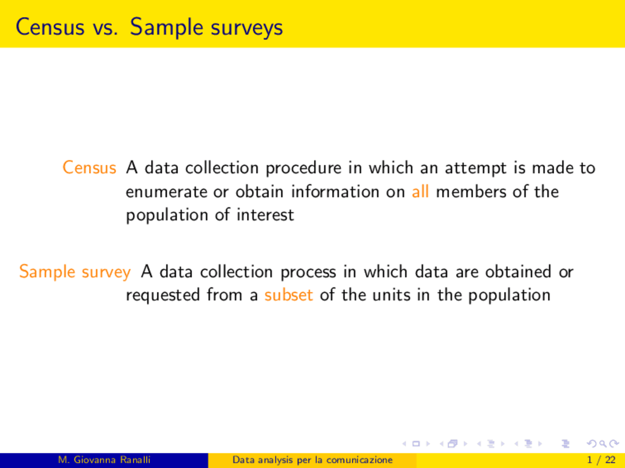 Riassunti Per Data Analysis Statistica Slides Docsity