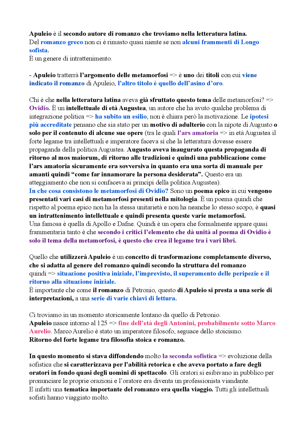 Apuleio, vita e opere - Docsity