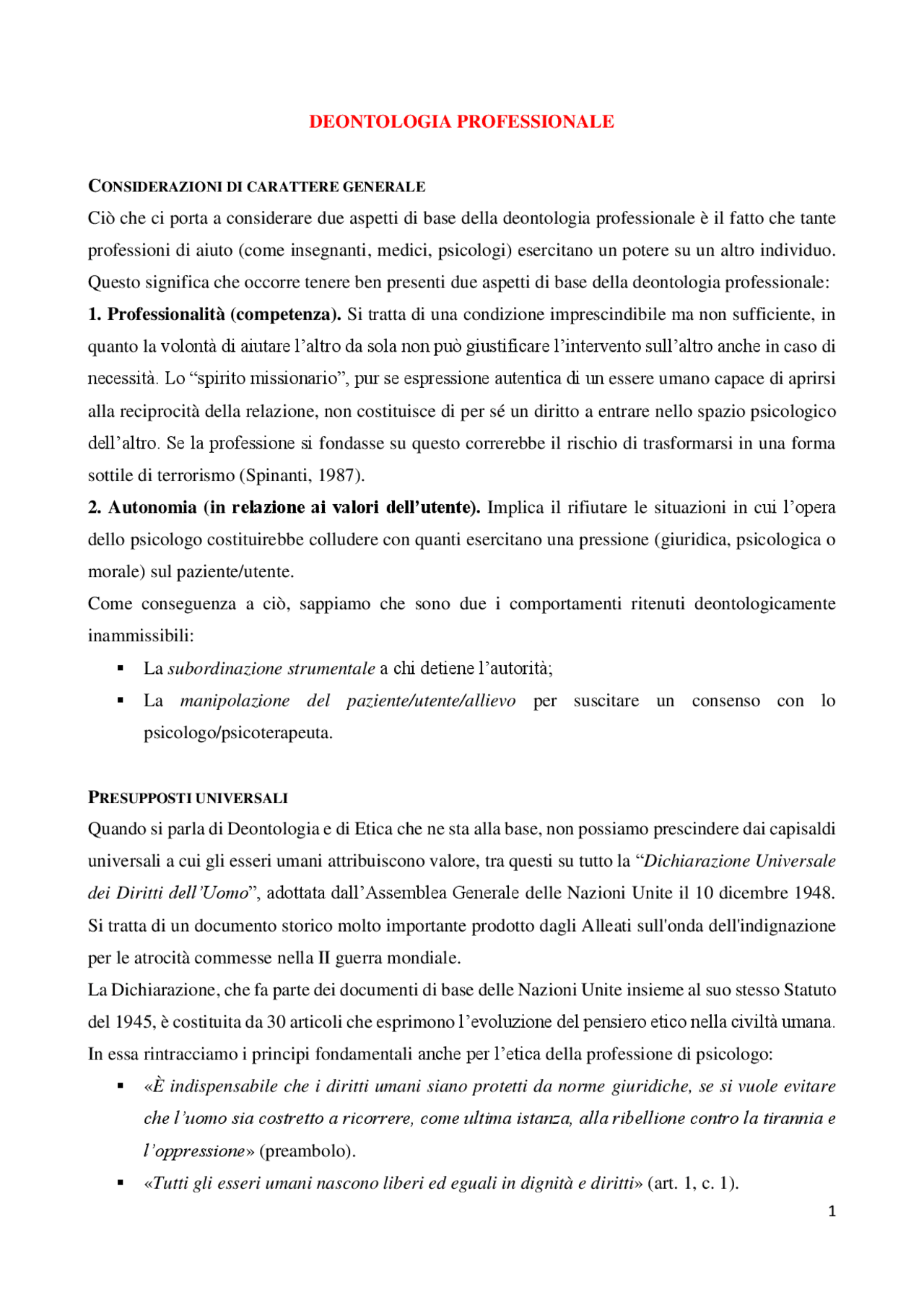 Appunti Deontologia Professionale Docsity