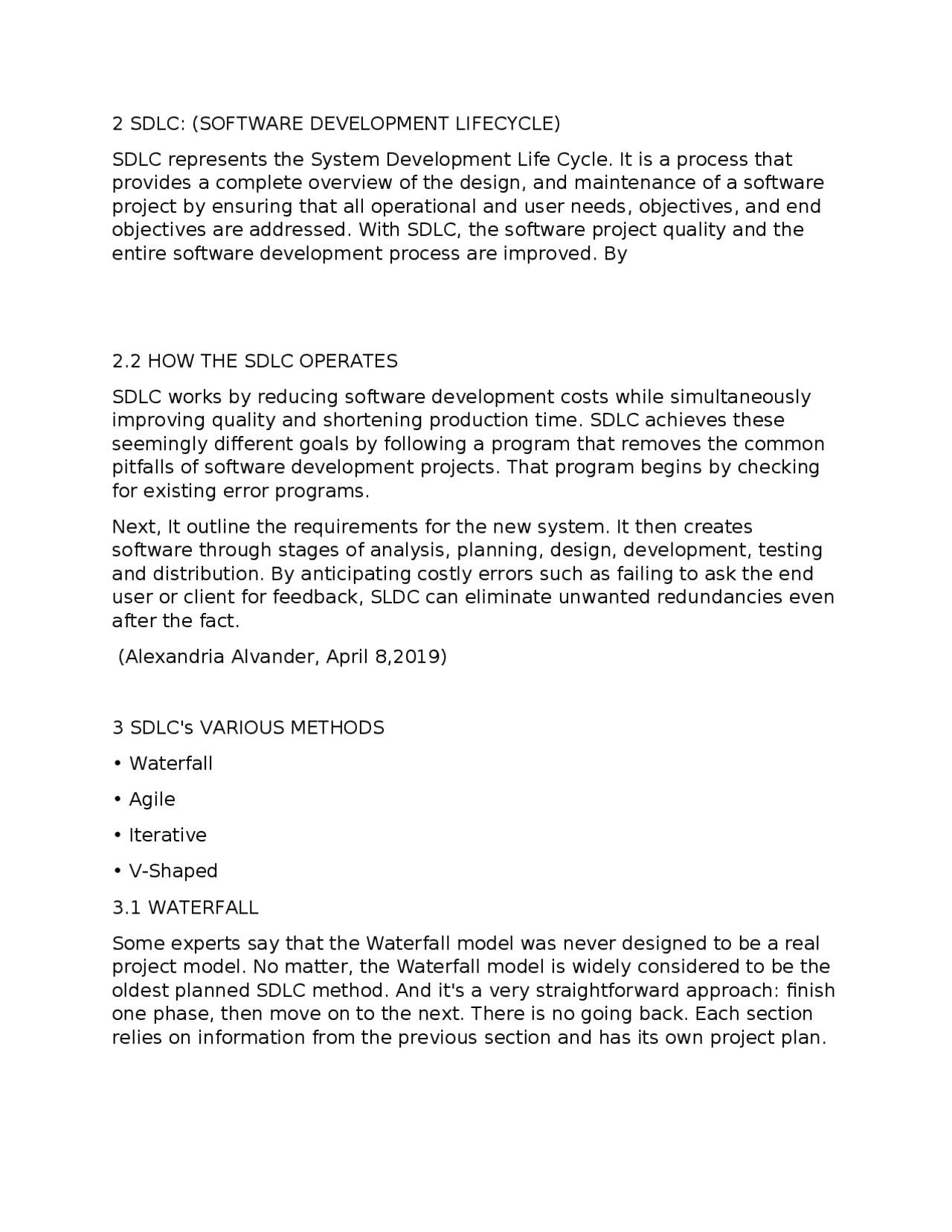 Software Development Lifecycle Docsity