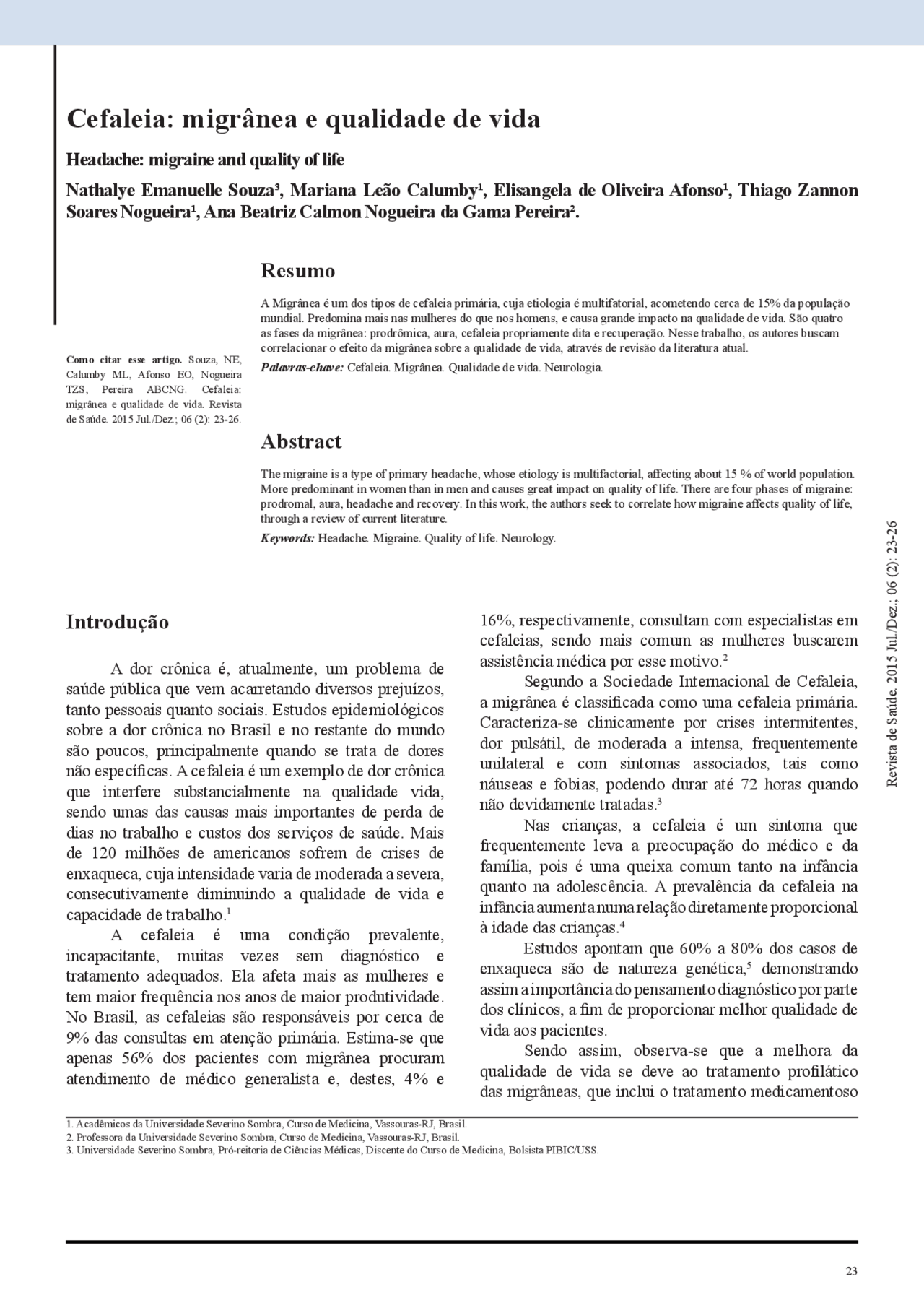 Cefaleia tratamento farmacológico - Docsity