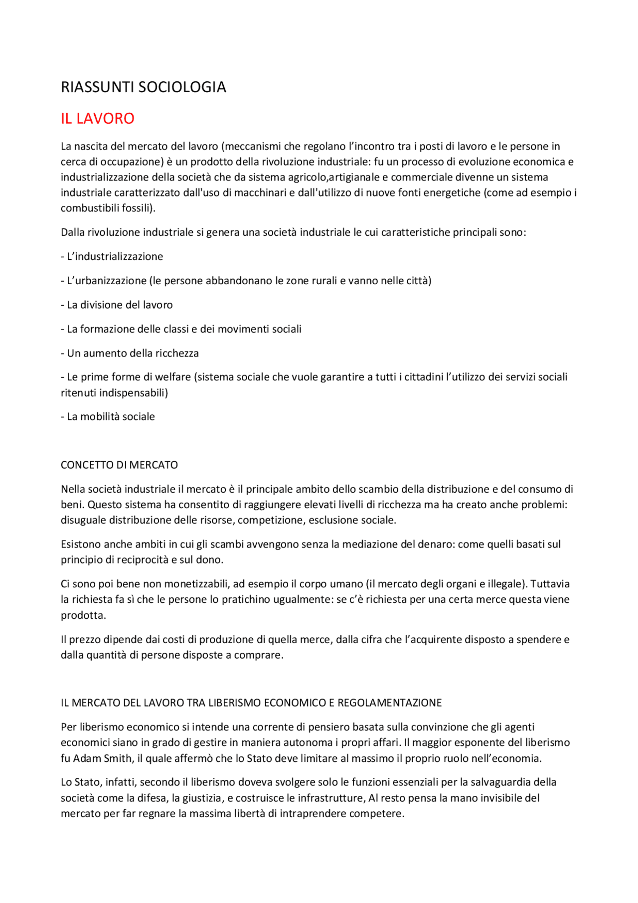Riassunti Di Sociologia Docsity