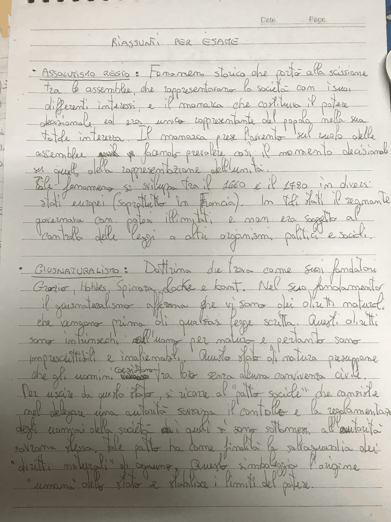 Assolutismo Regio Giusnaturalismo Docsity