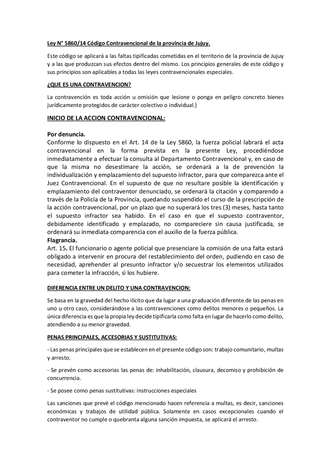 PROCEDIMENTOS CONTRAVENCIONALES - Docsity
