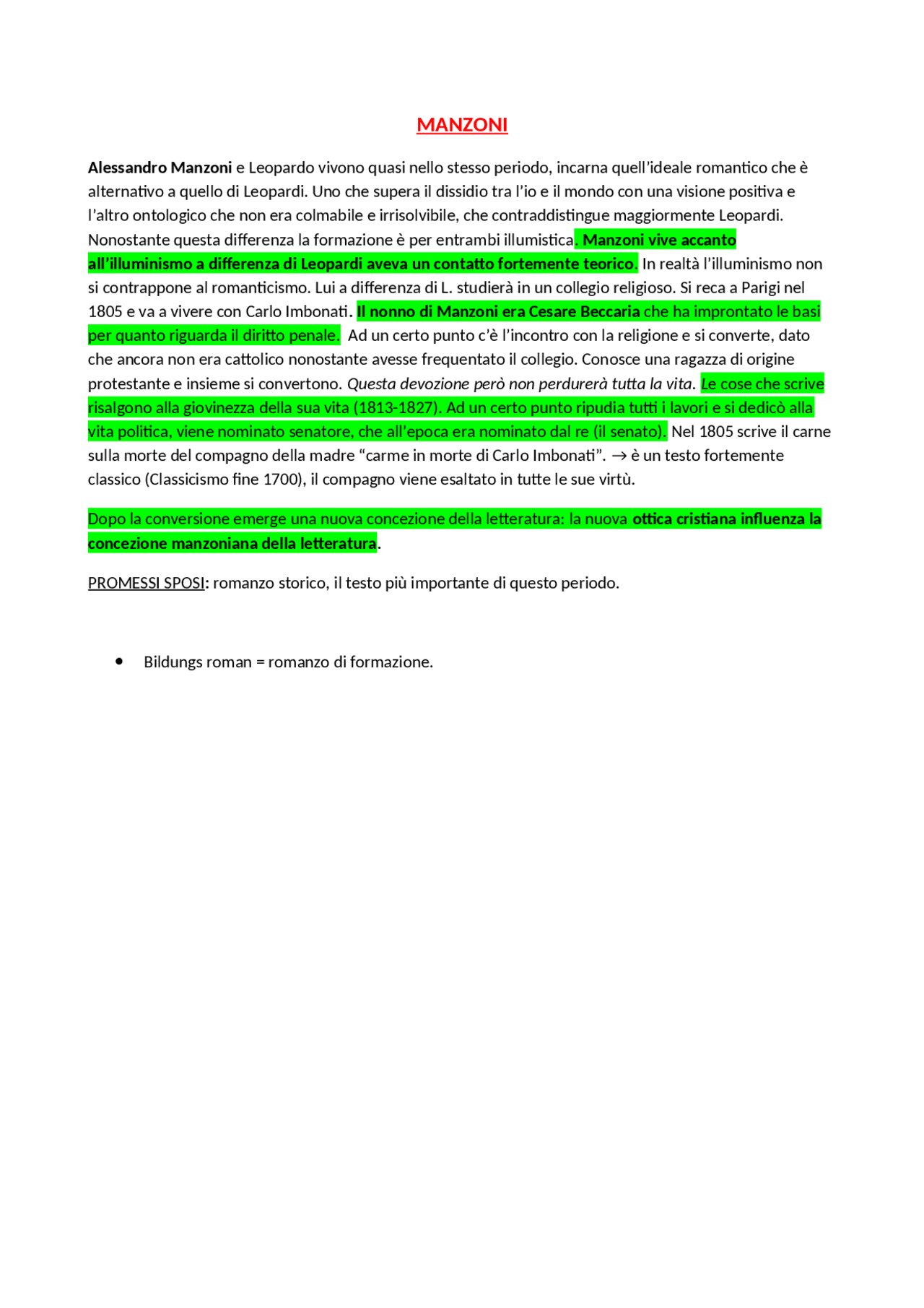 Manzoni Docsity