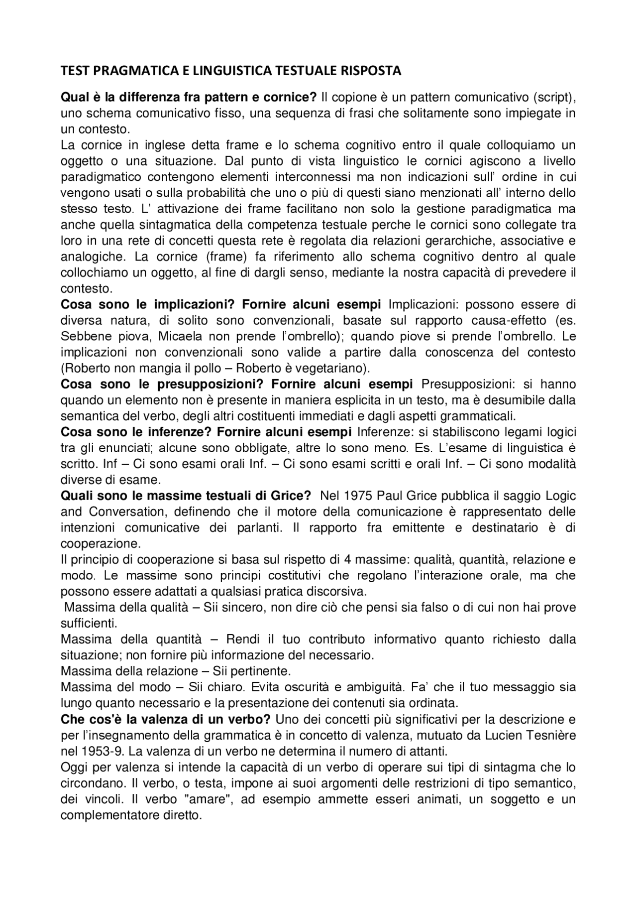Pragmatica E Linguistica Testuale Aperte Docsity