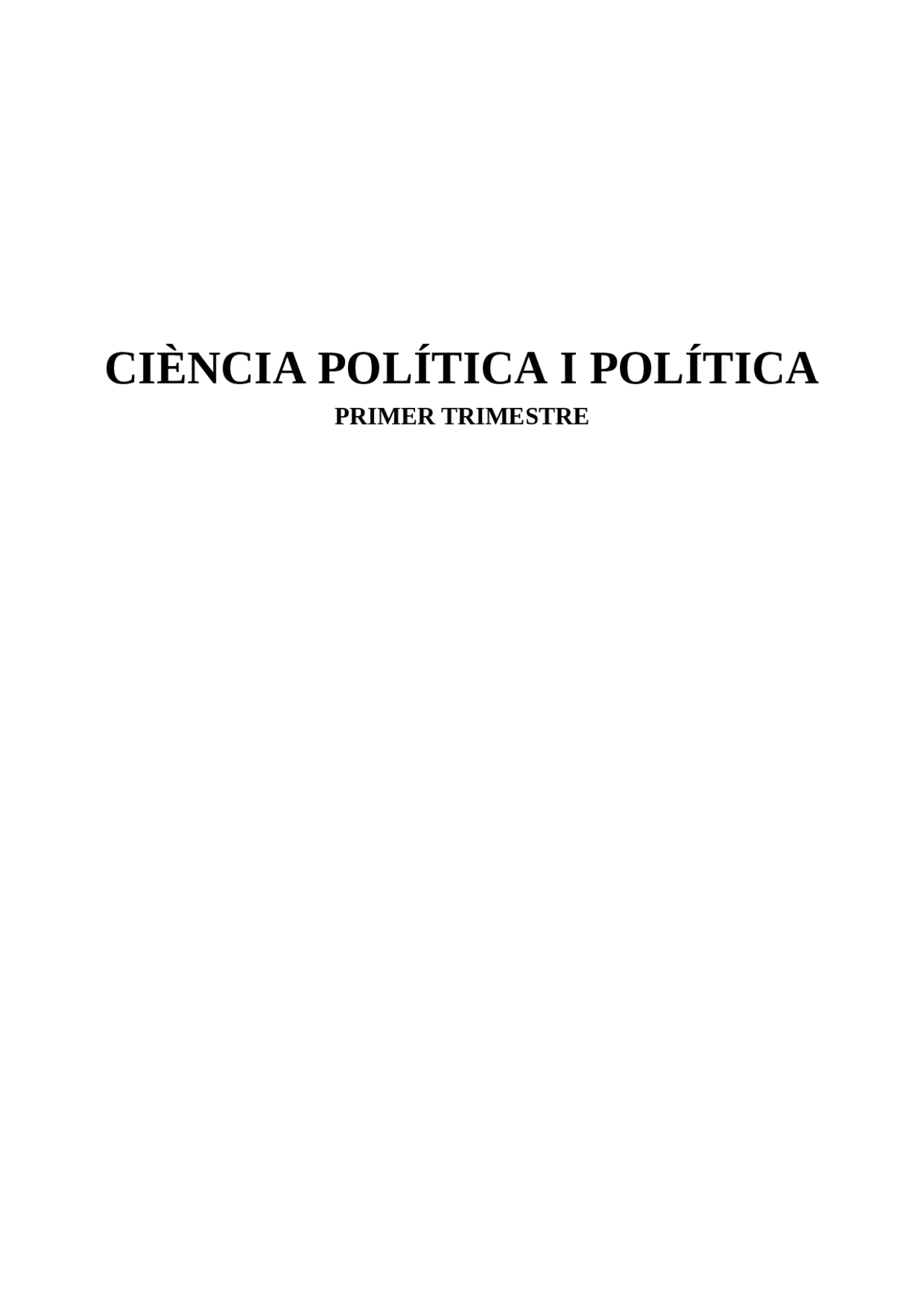 Ciència Política Apunts Primer Trimestre Docsity
