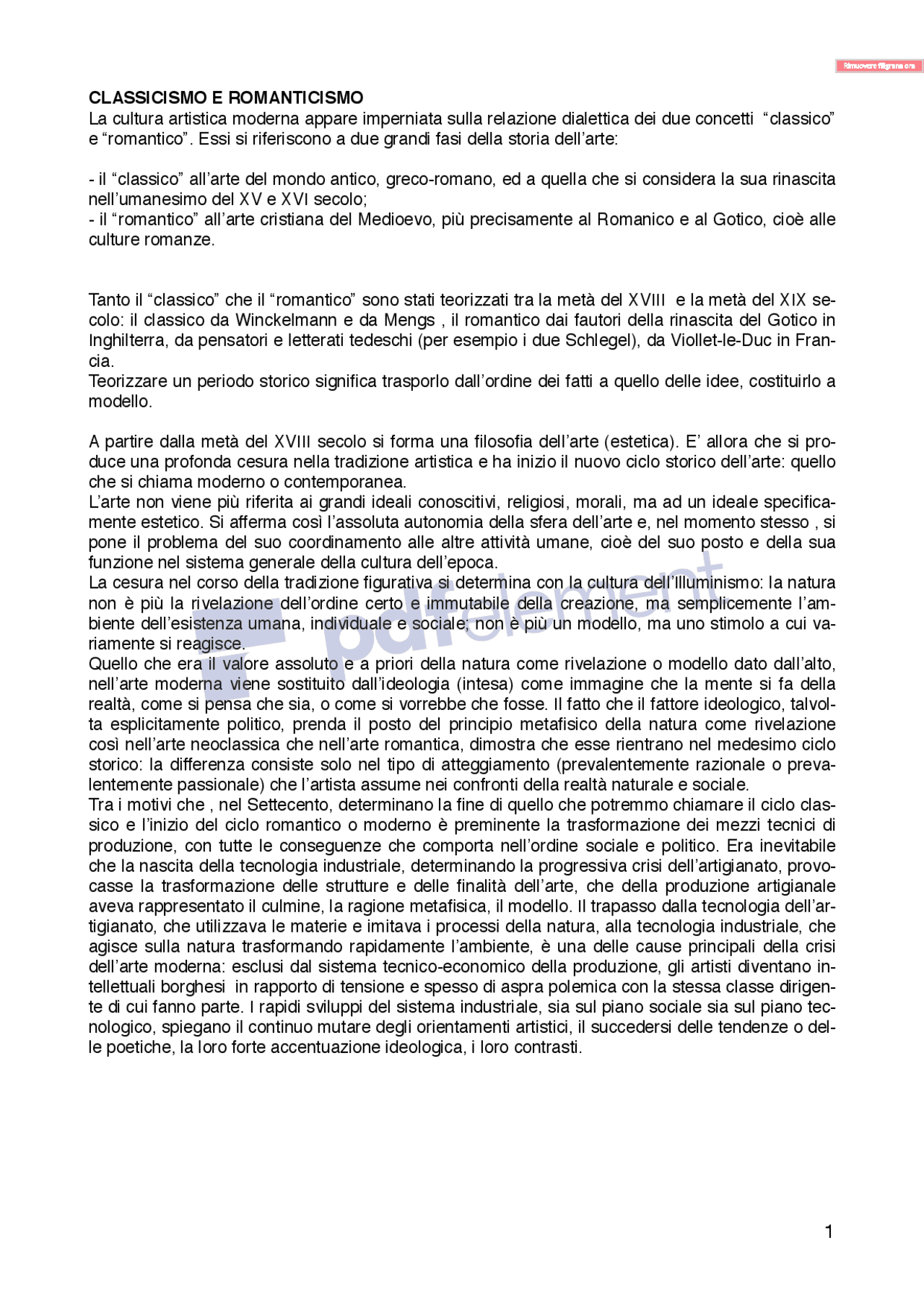 Riassunto Argan Larte Moderna Docsity