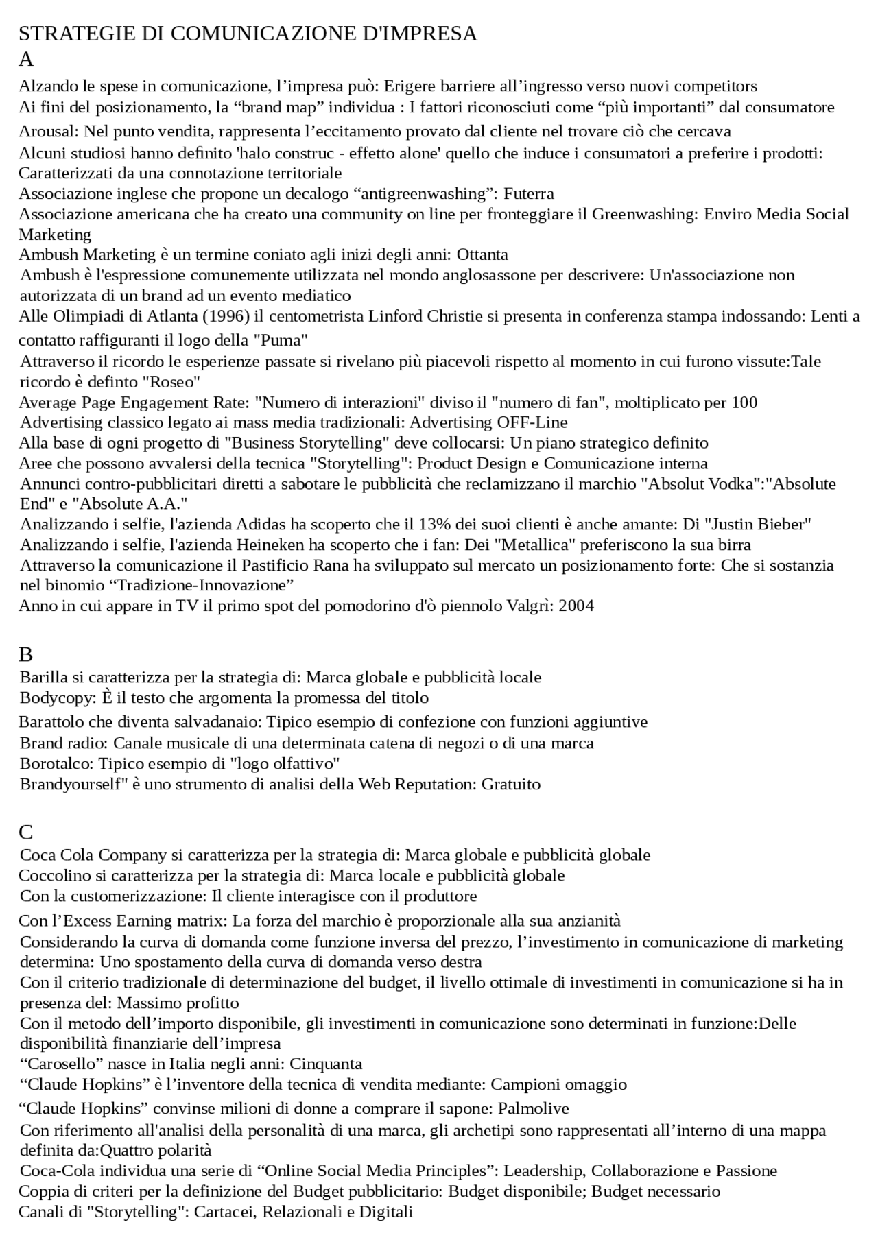 Strategie Di Comunicazione Dimpresa Docsity