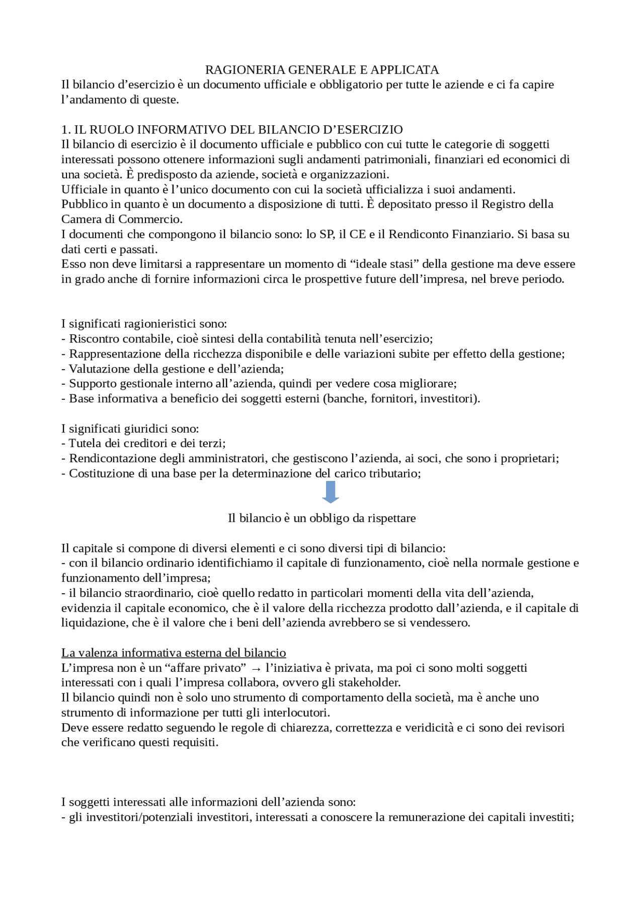 Riassunti Ragioneria Generale Ed Applicata Docsity