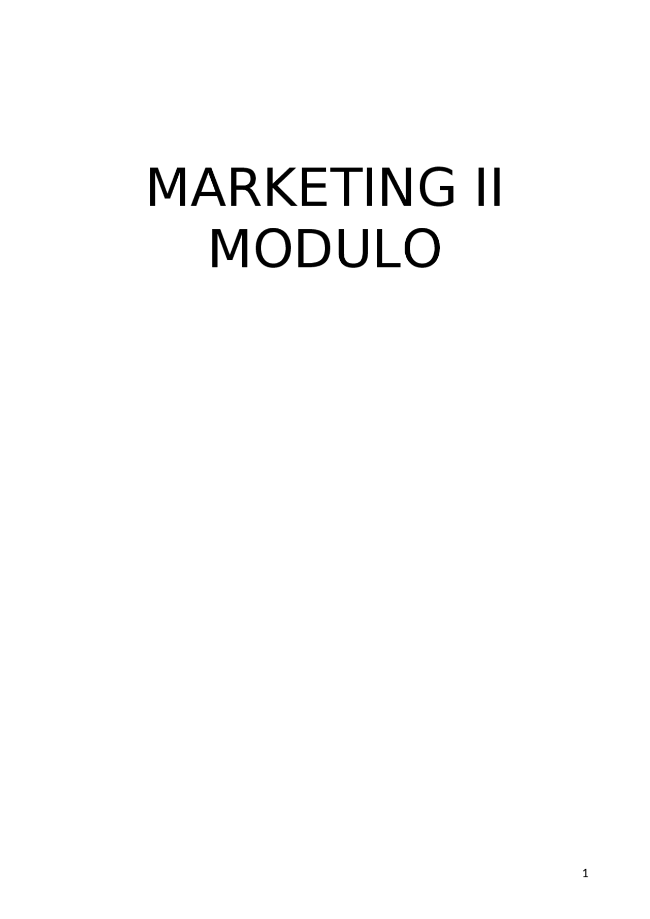 Appunti Marketing Ii Modulo Unicatt Docsity