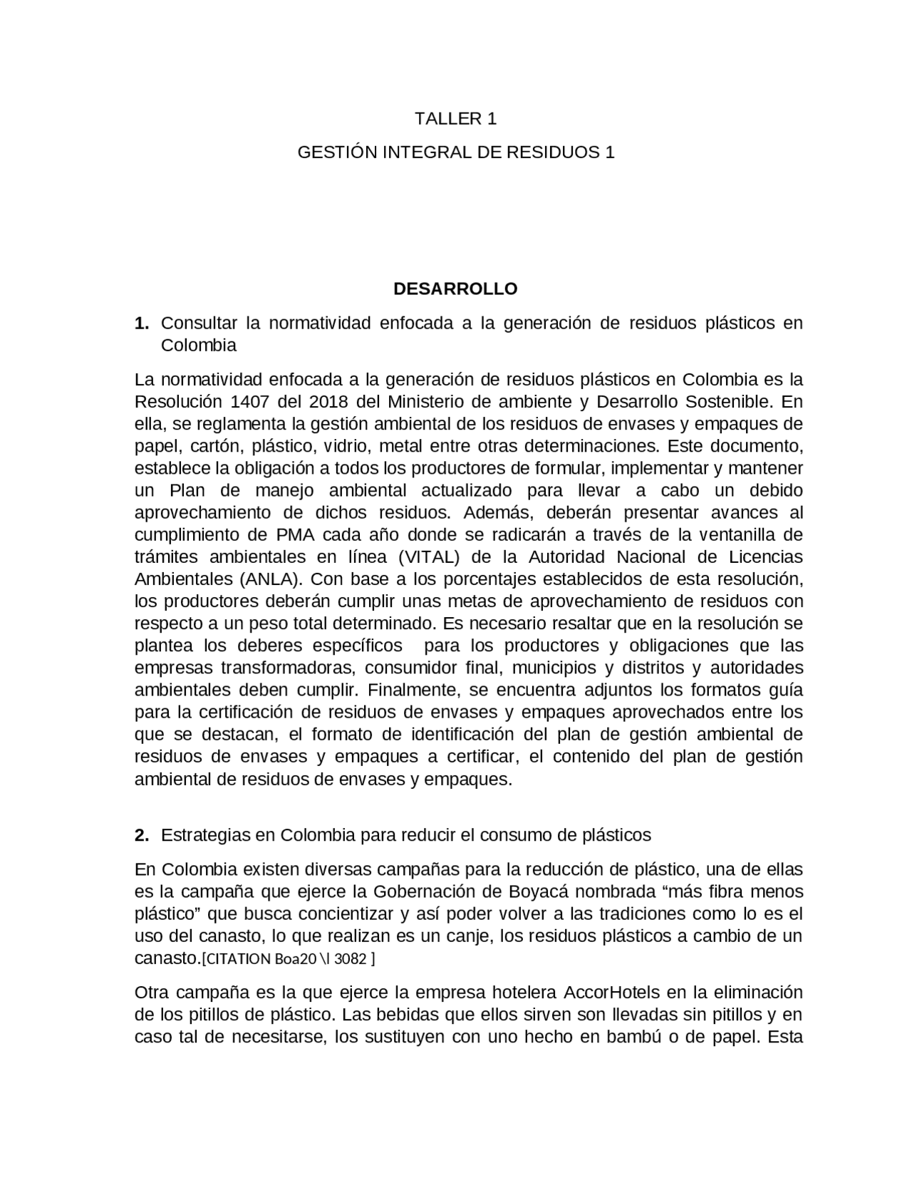 Gestión Integral De Residuos 1 Ejercicios De Gestión Ambiental Docsity