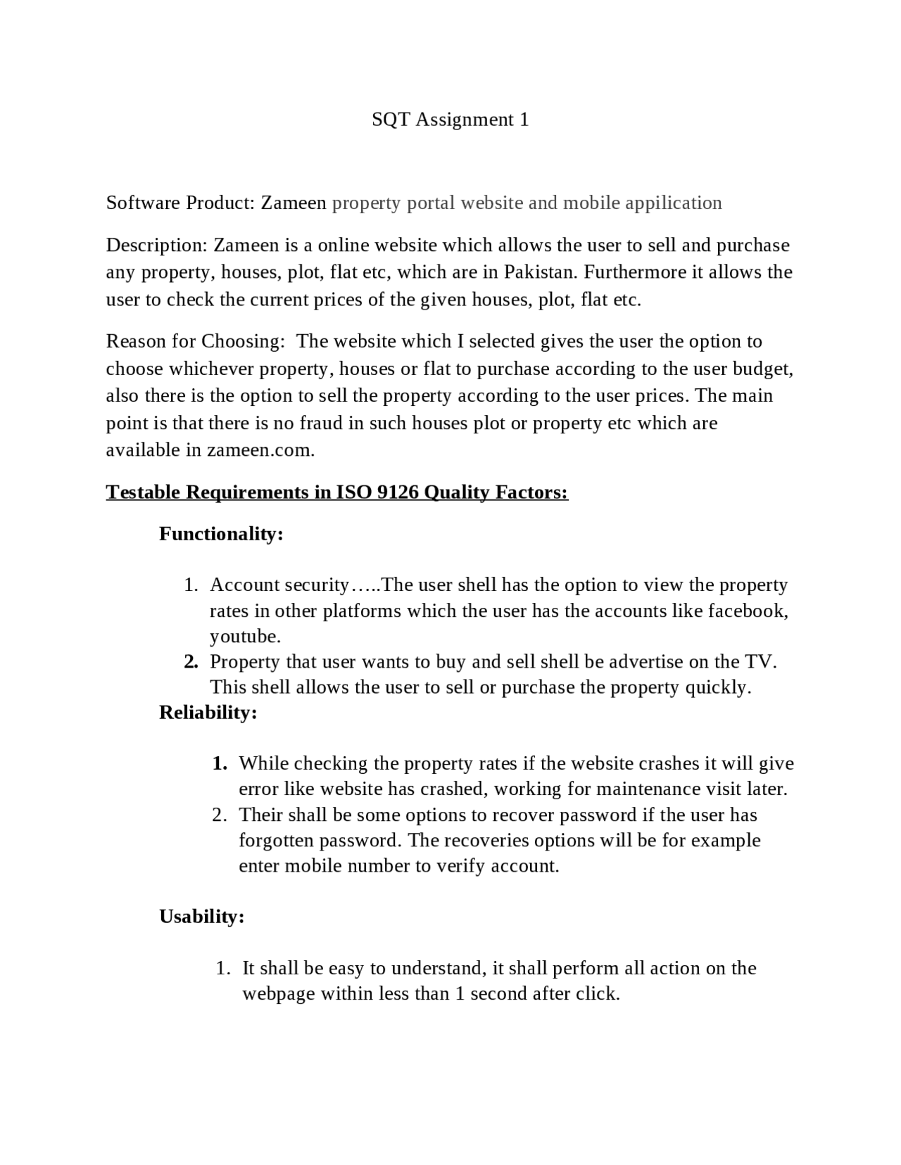 Software Quality Testing Docsity