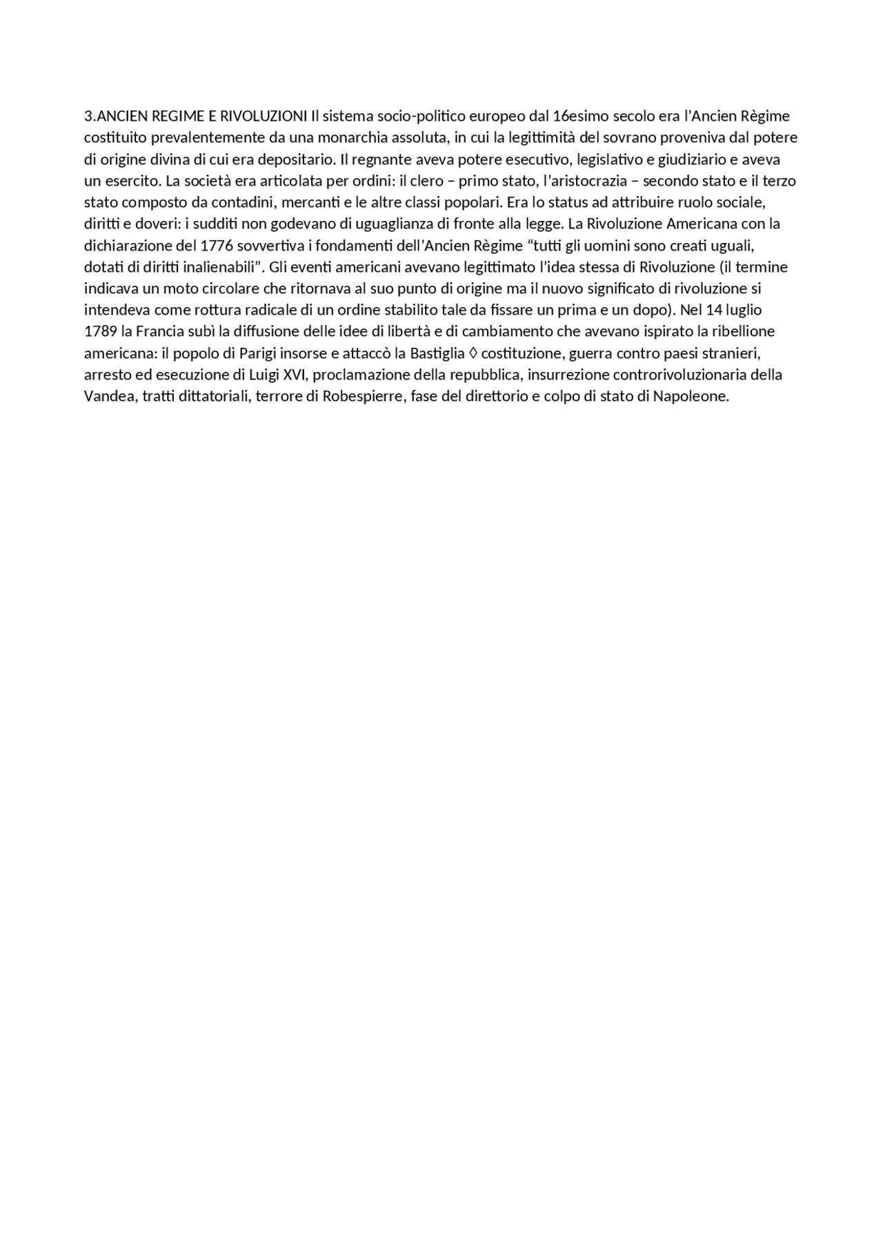 Ancien Regime Rivoluzioni Docsity
