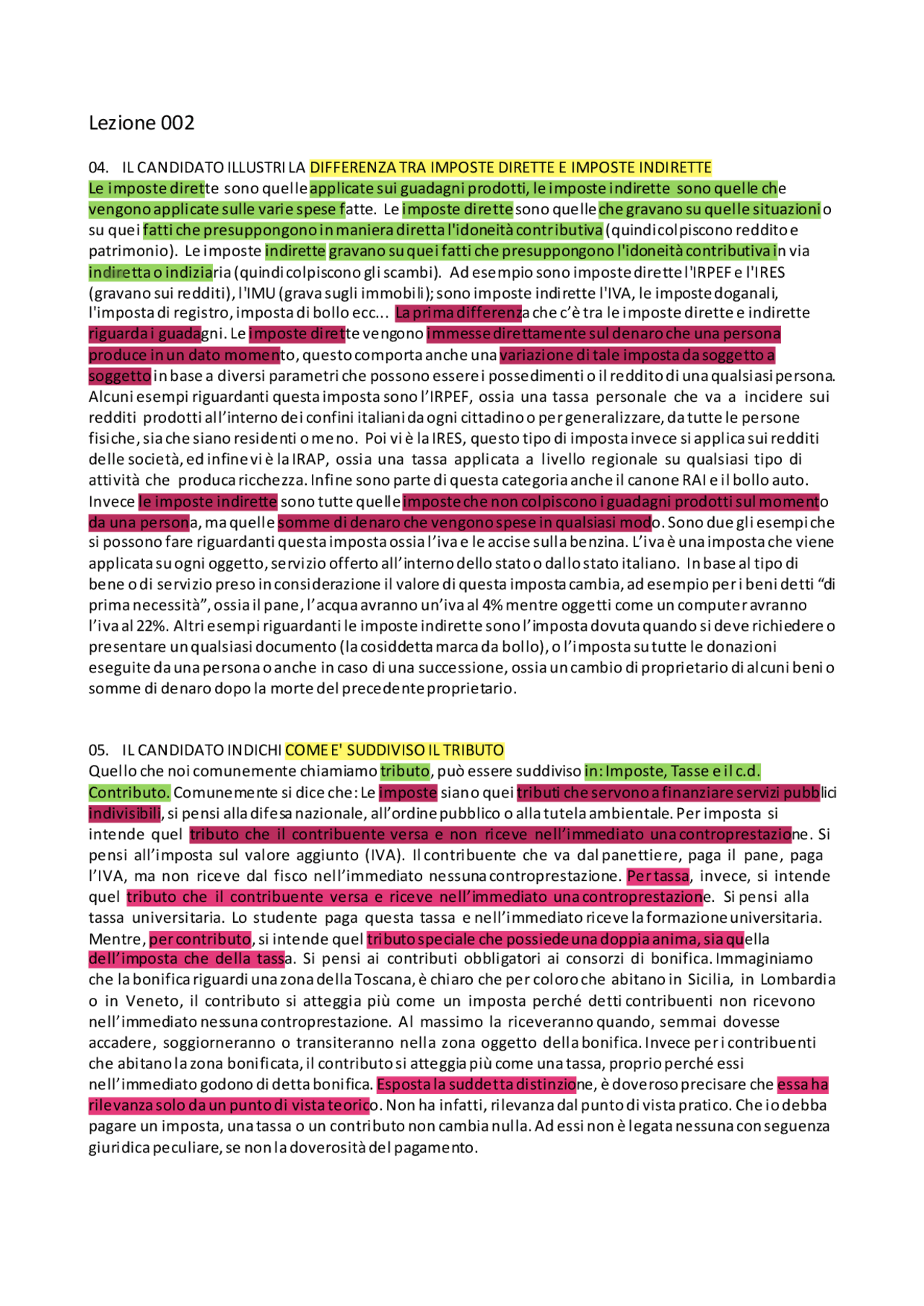 Domande Aperte Diritto Tributario Docsity