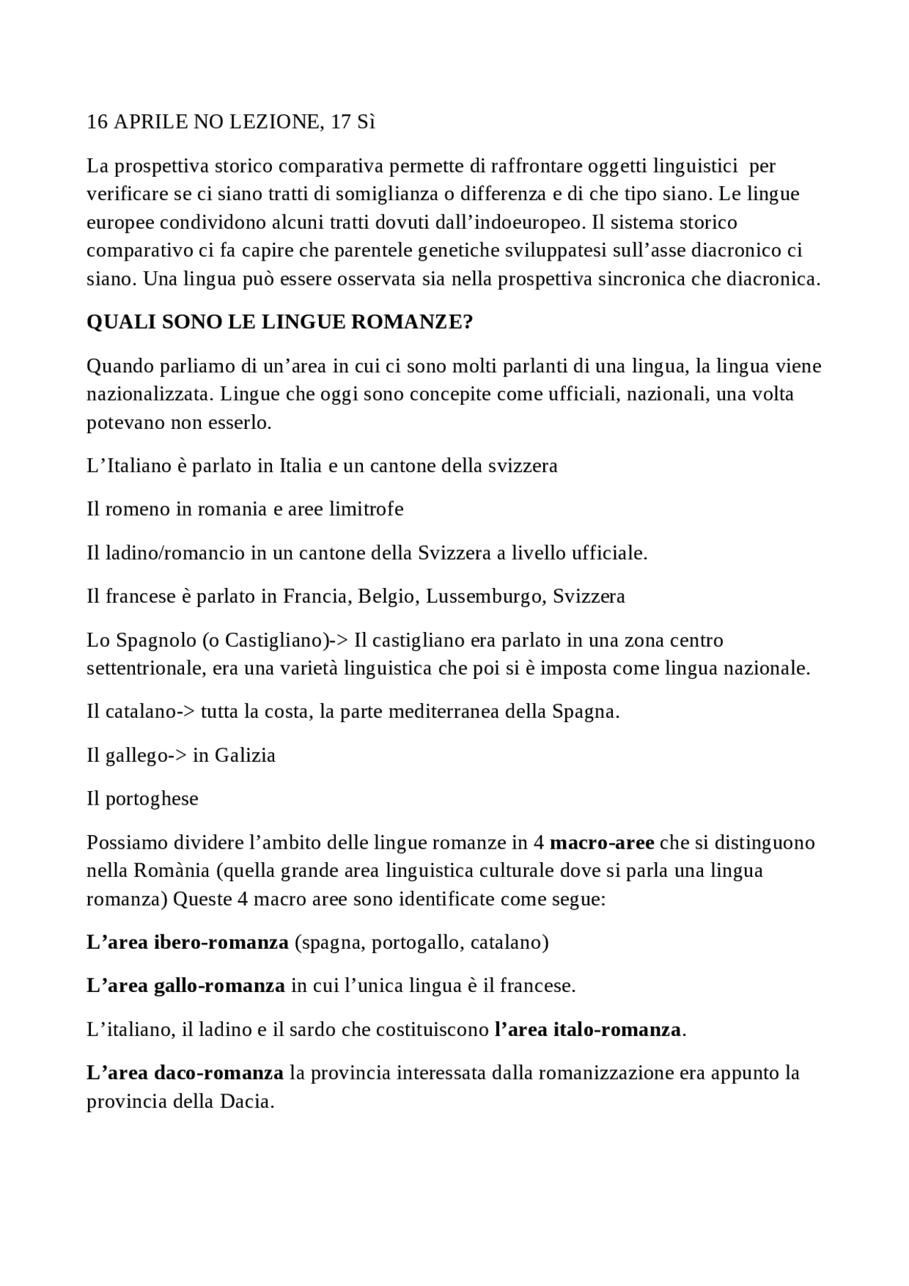 Appunti Di Filologia E Linguistica Romanza Docsity