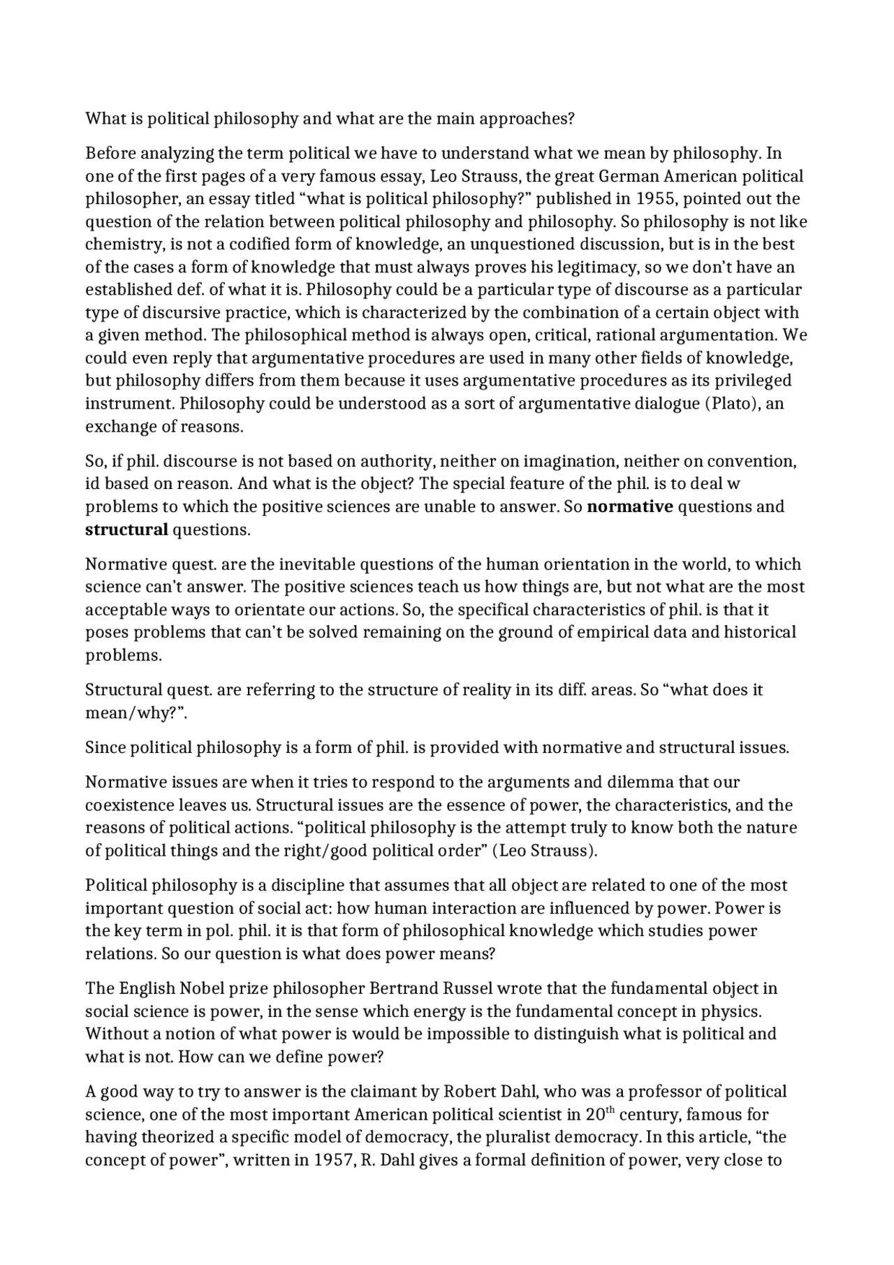 Notes of Political Philosophy (PISE), power and sovereignty, Jonathan ...