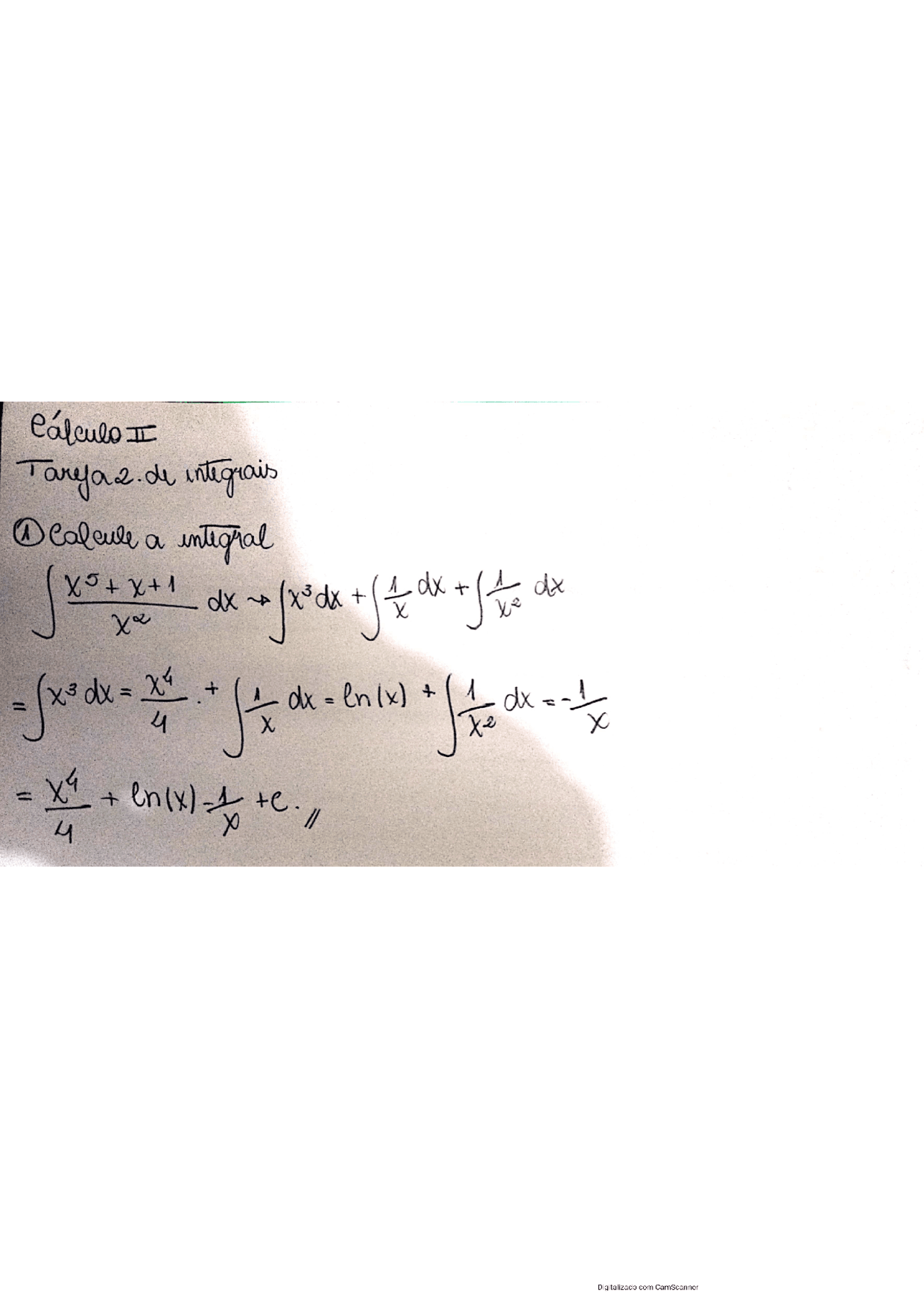 Questões De Cálculo Ii Docsity