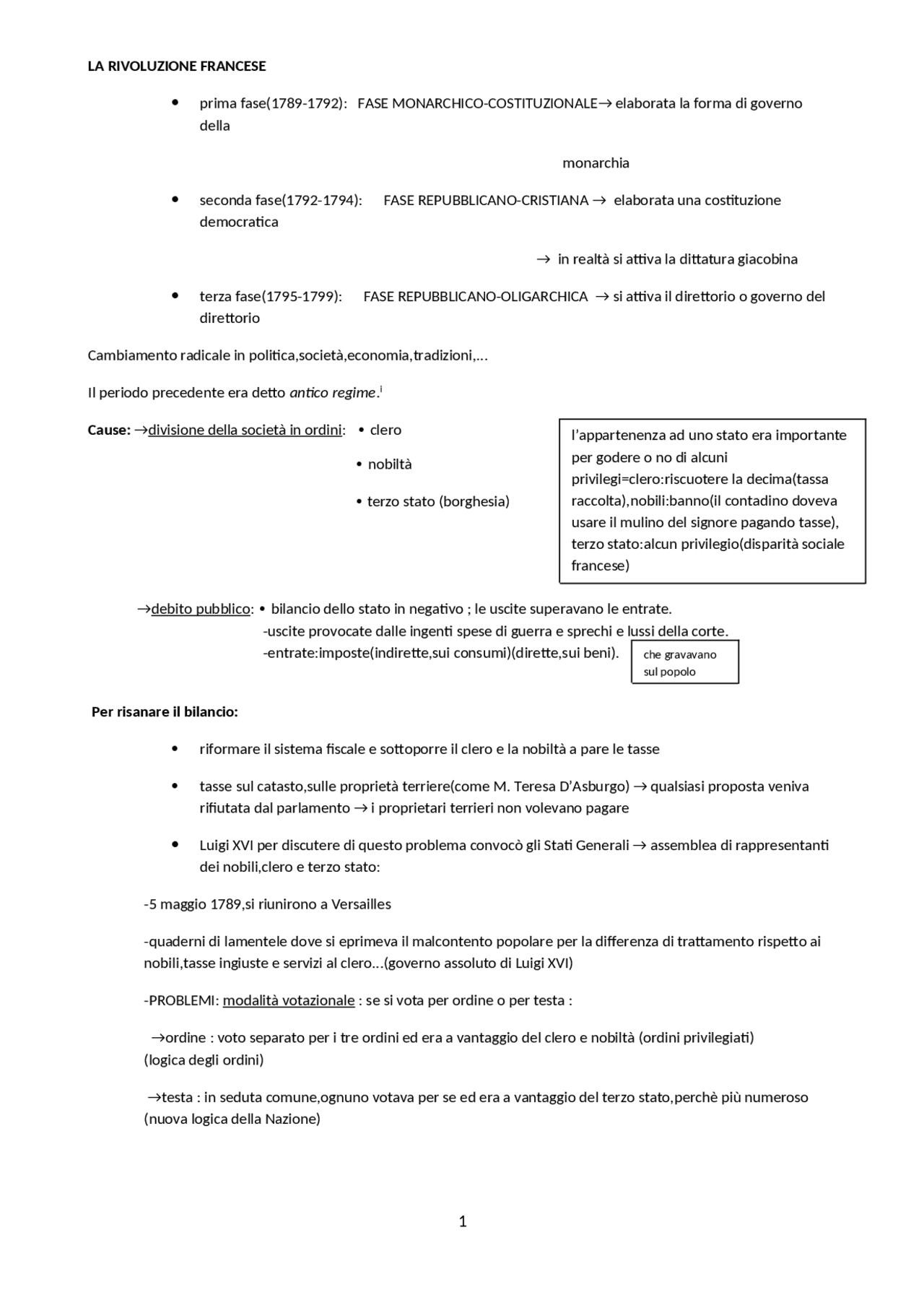 Sintesi della rivoluzione francese. - Docsity Sintesi della rivoluzione francese. - Docsity
