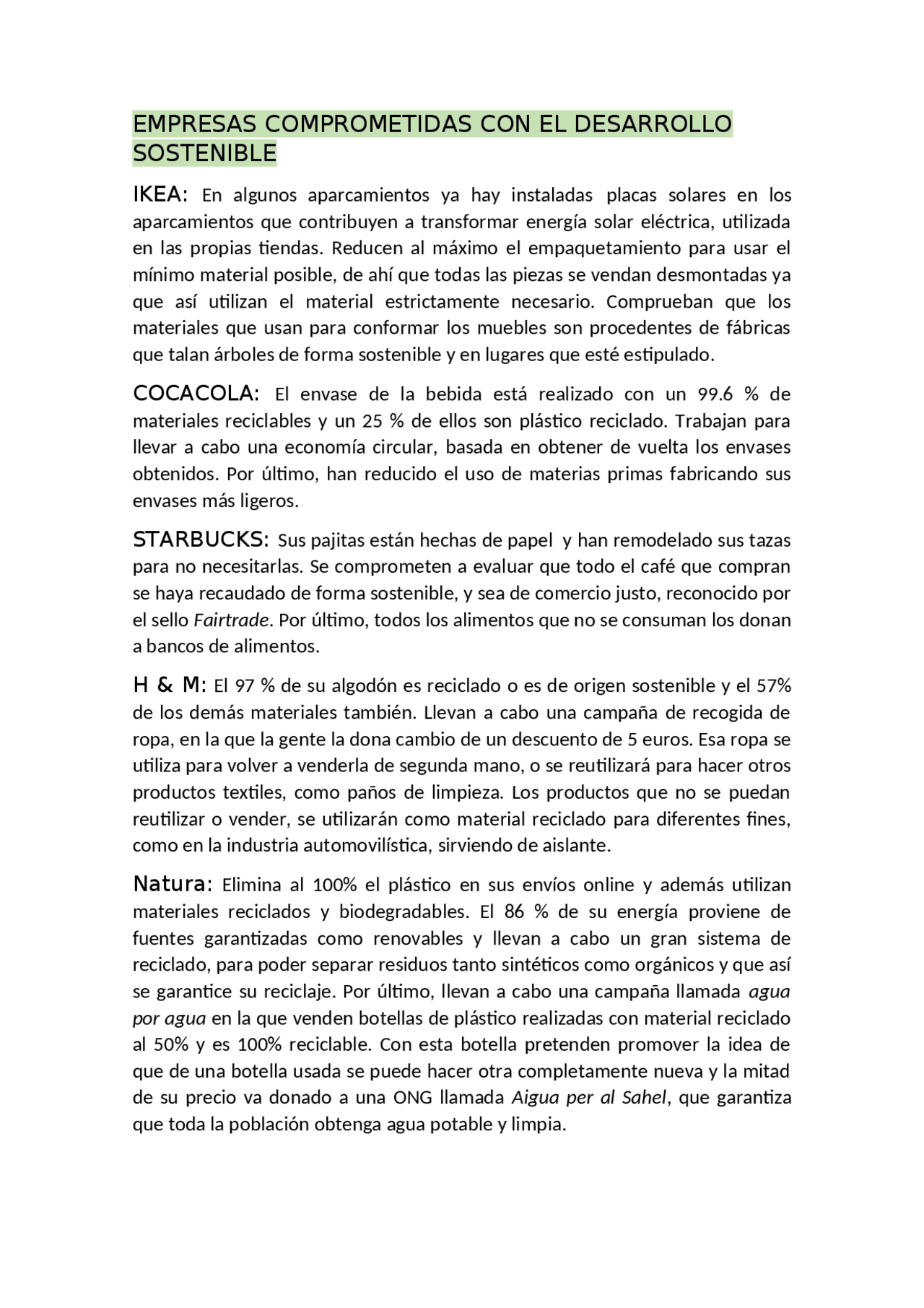 Desarrollo Sostenible Docsity