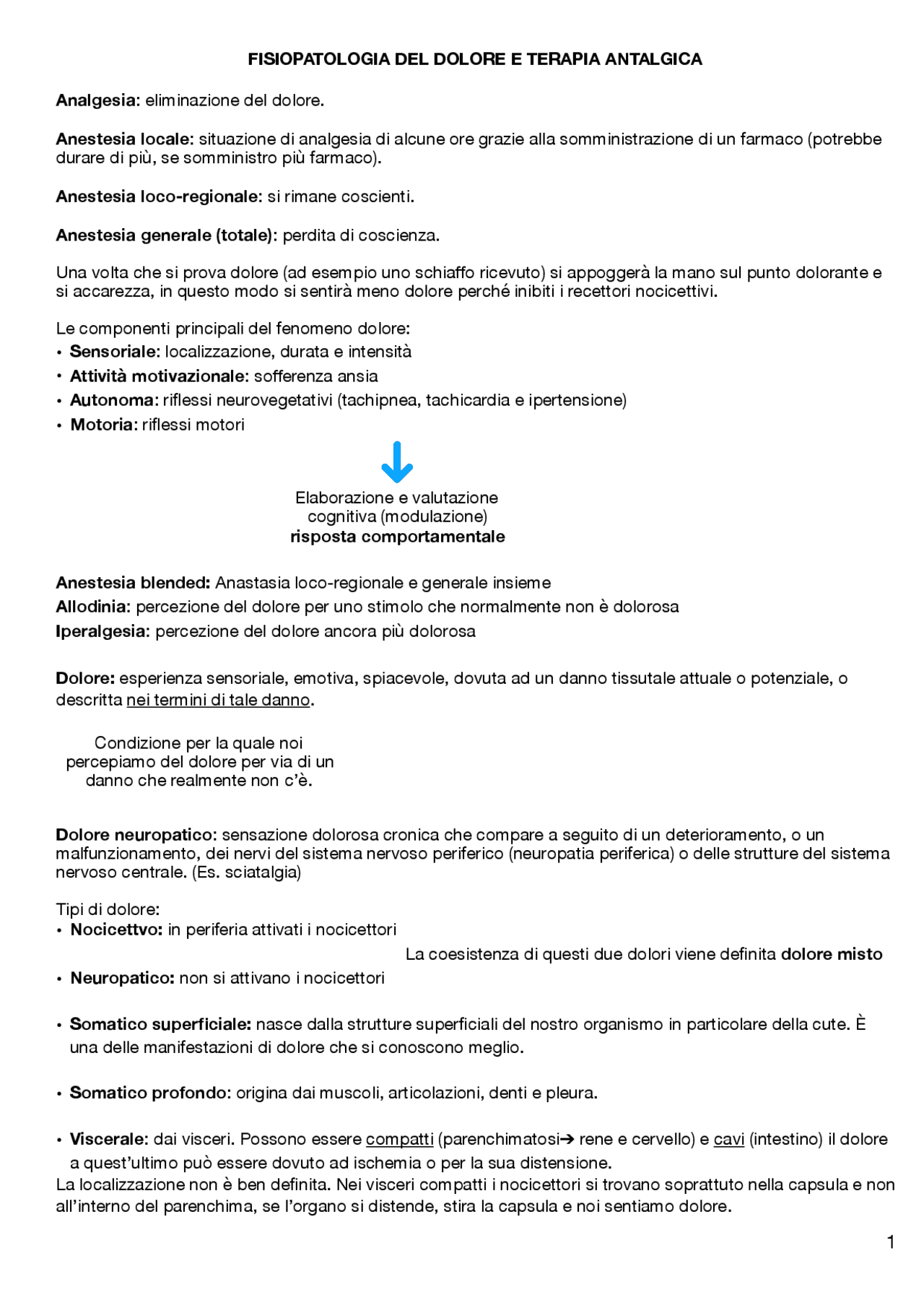Infermieristica Anestesia E Analgesia Docsity