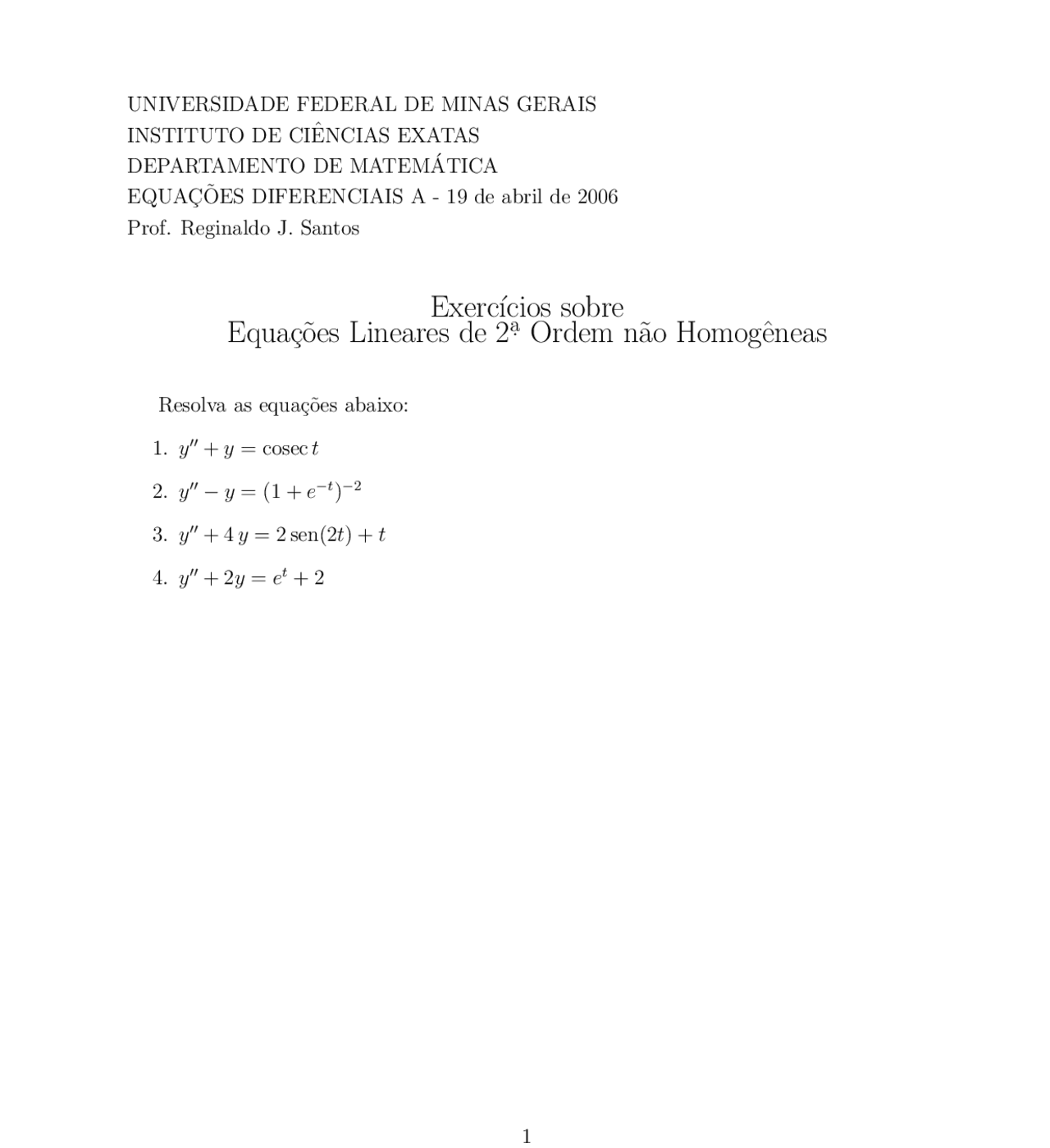 Equações Diferenciais Docsity