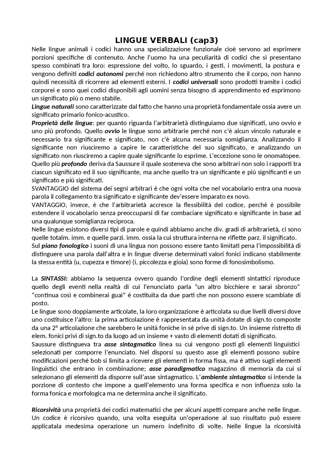 Riassunti Linguistica Generale Per Esame Con Prof Franco Lorenzi Docsity