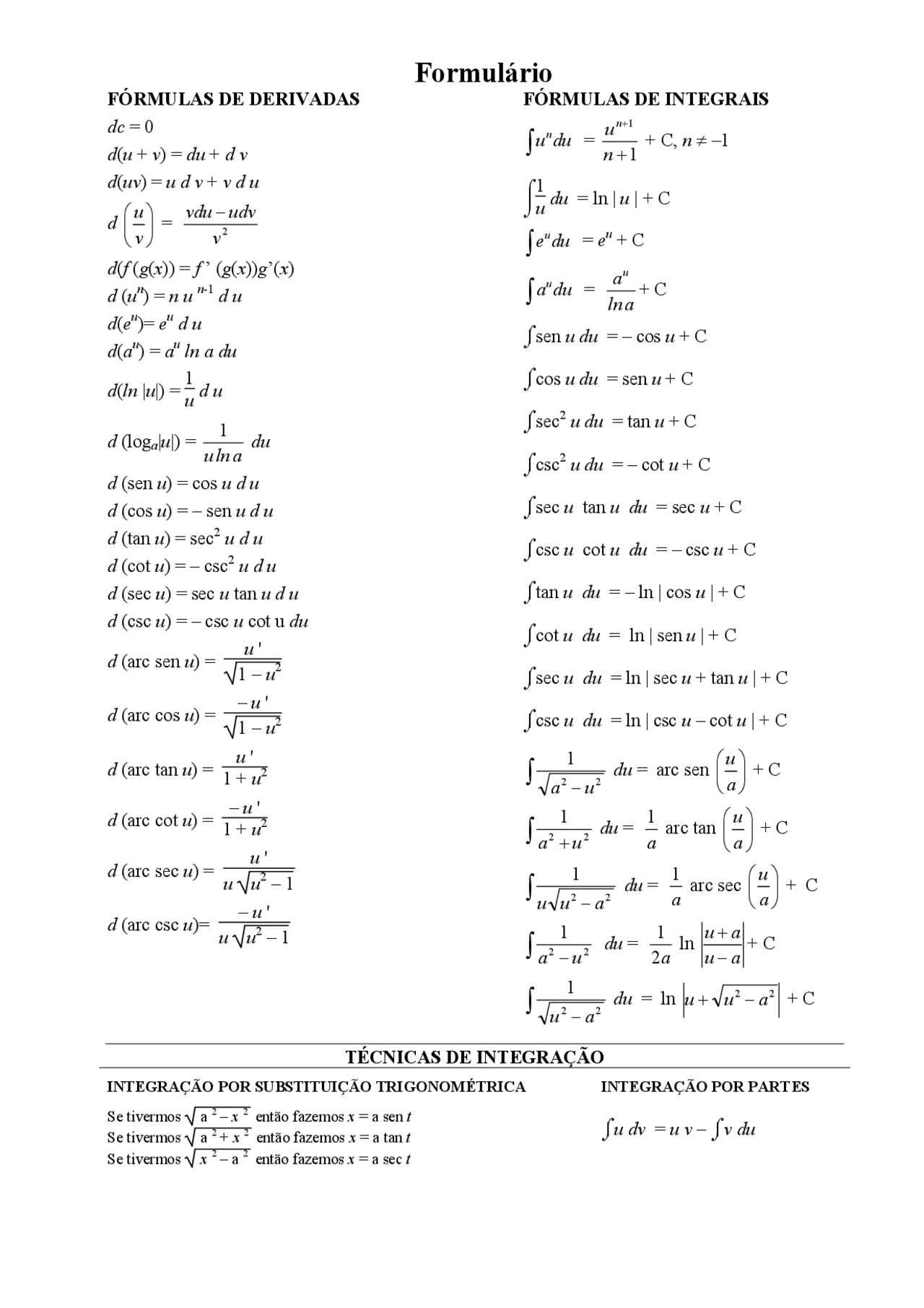 Formulas Equações Diferenciais Resumos Equações Diferenciais Docsity