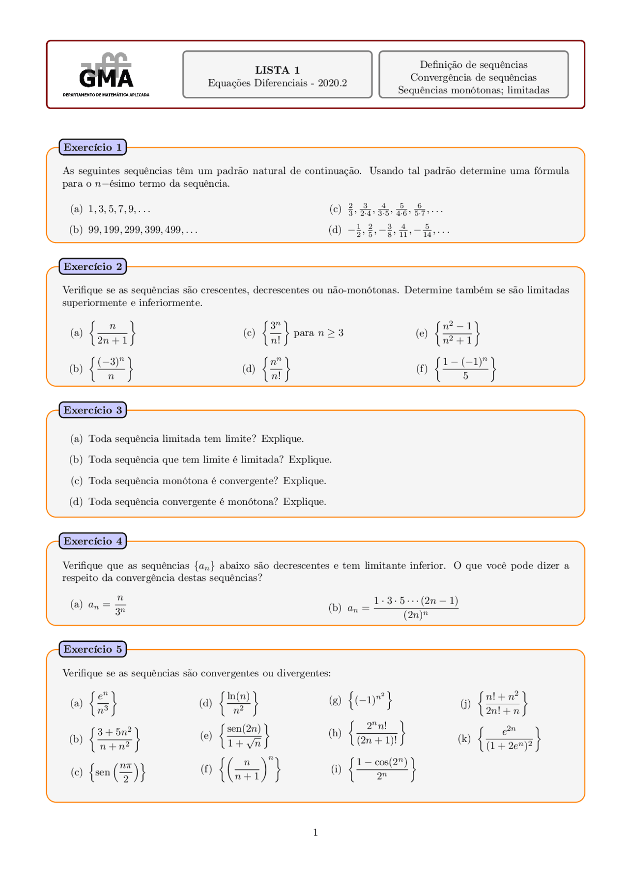 Lista de exercicios EDO - Docsity
