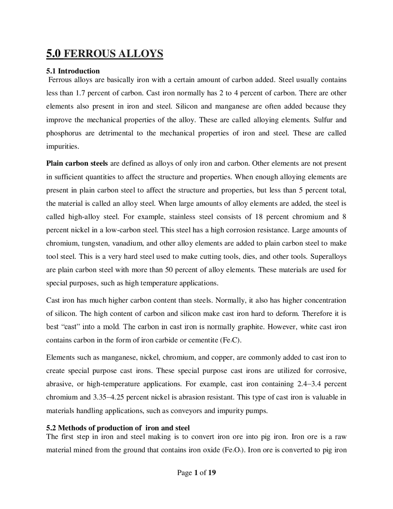 STEEL IN MATERIAL SCIENCE | Lecture notes Materials science | Docsity