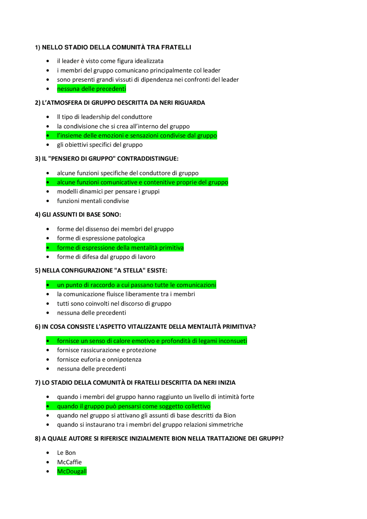 Test Svolti Modulo 5 Docsity