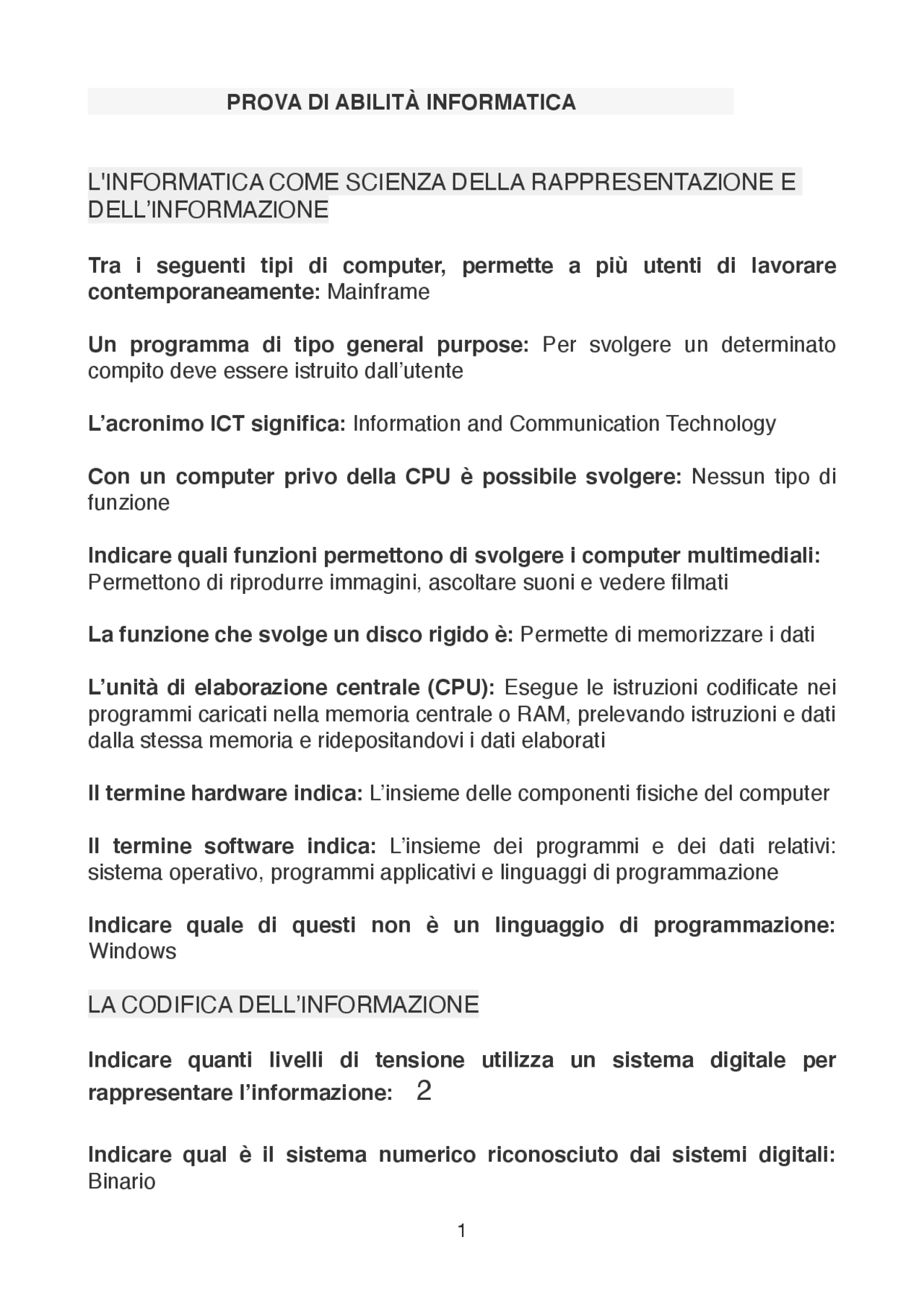 Prova Di Abilità Informatica Università Telematica Pegaso Laurea