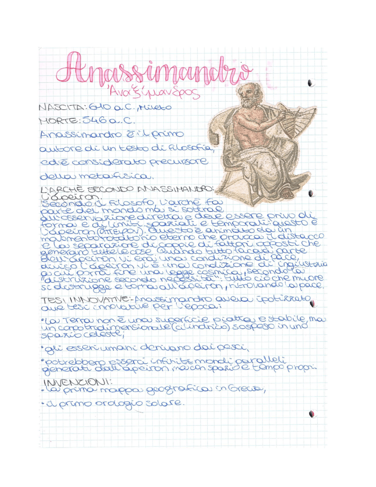 Anassimandro Appunti Terza Liceo Docsity