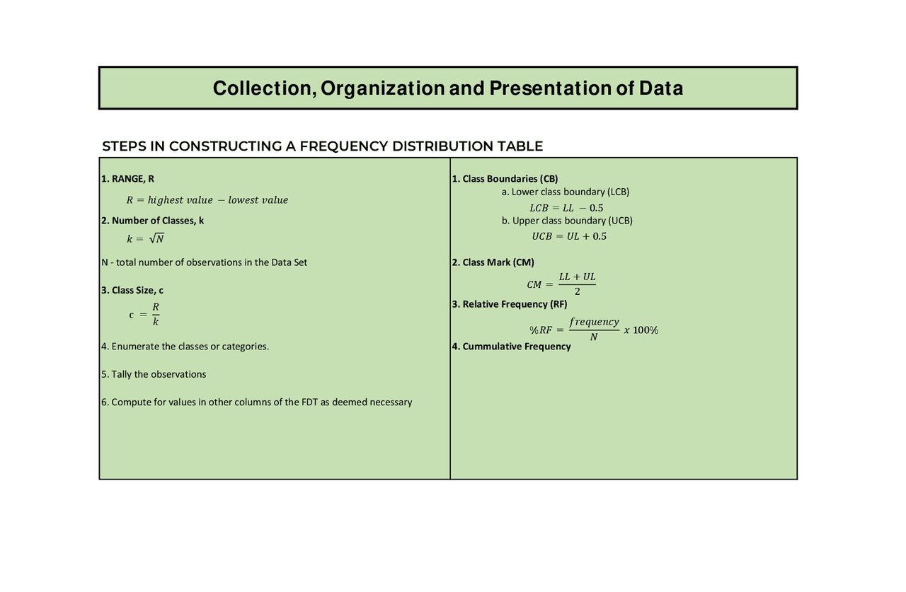 Engineering Data Analysis Collection Of Data Lecture Notes Data