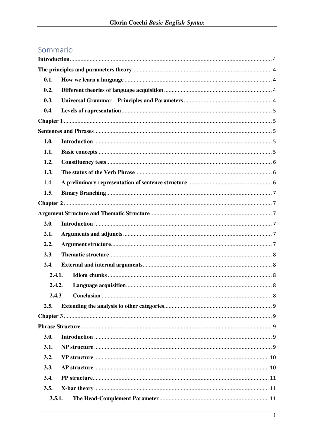 Basic English Syntax - Docsity