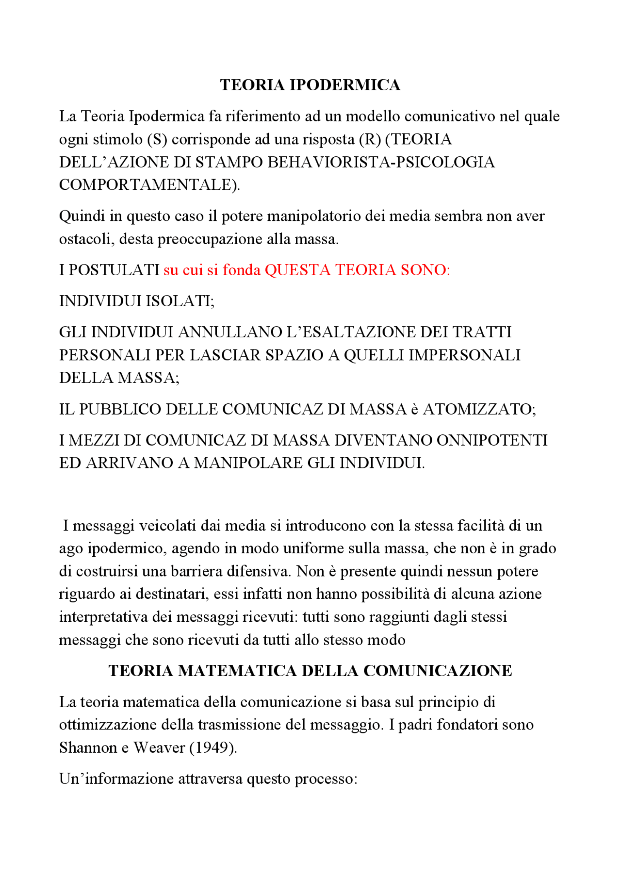 Sociologia Della Comunicazione Docsity