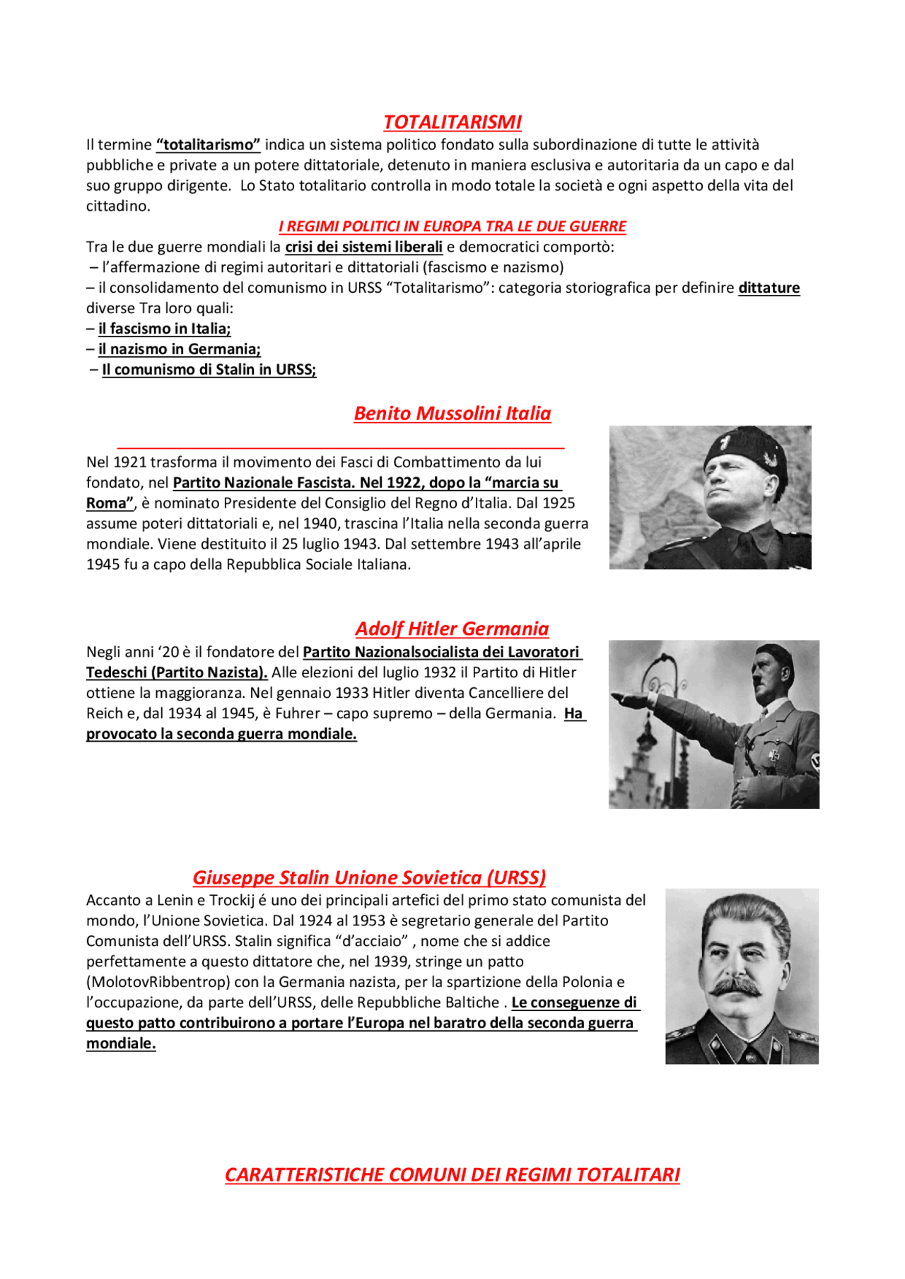 I Tre Totalitarismi Docsity
