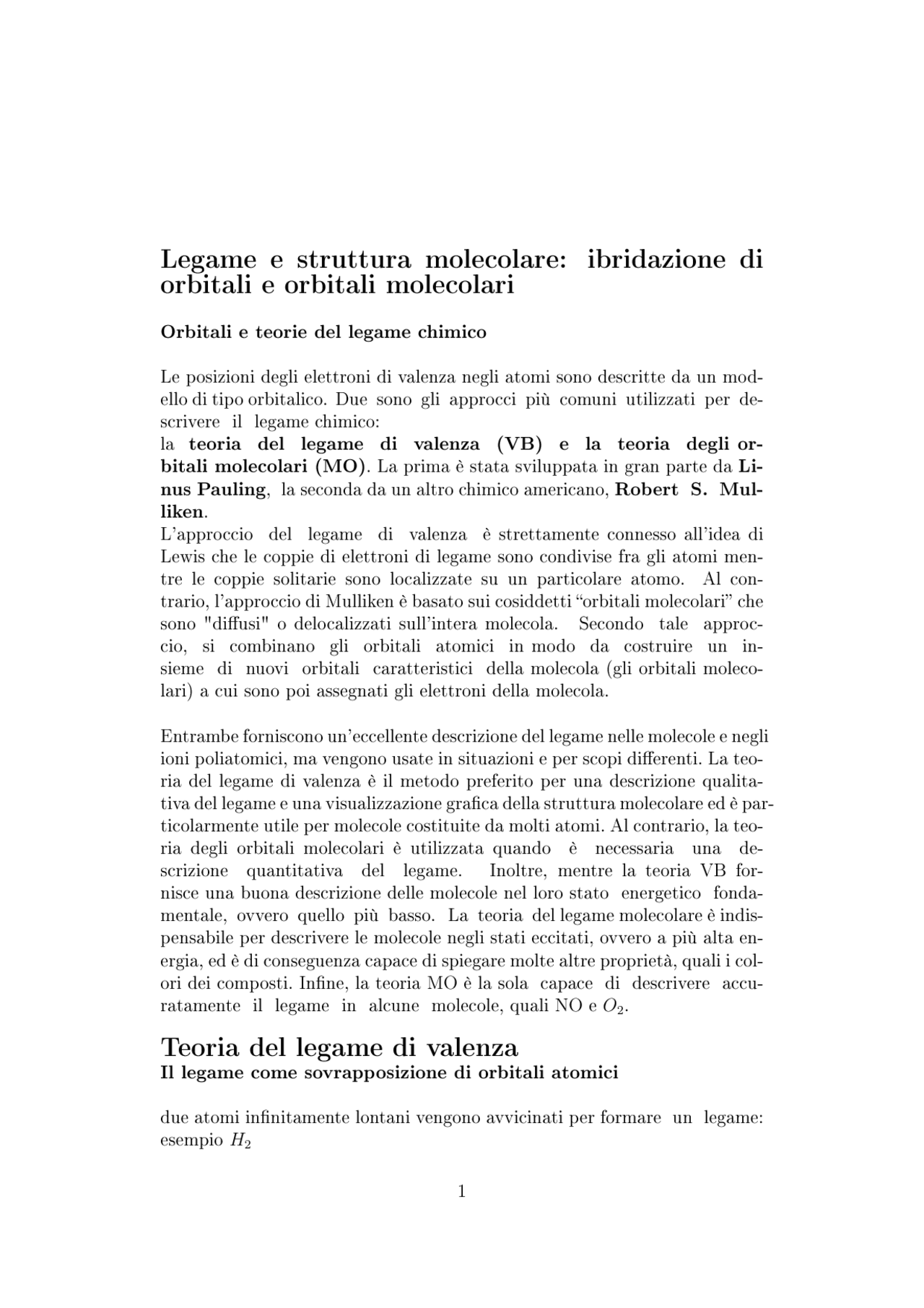 Ibridazioni Di Orbitali Docsity