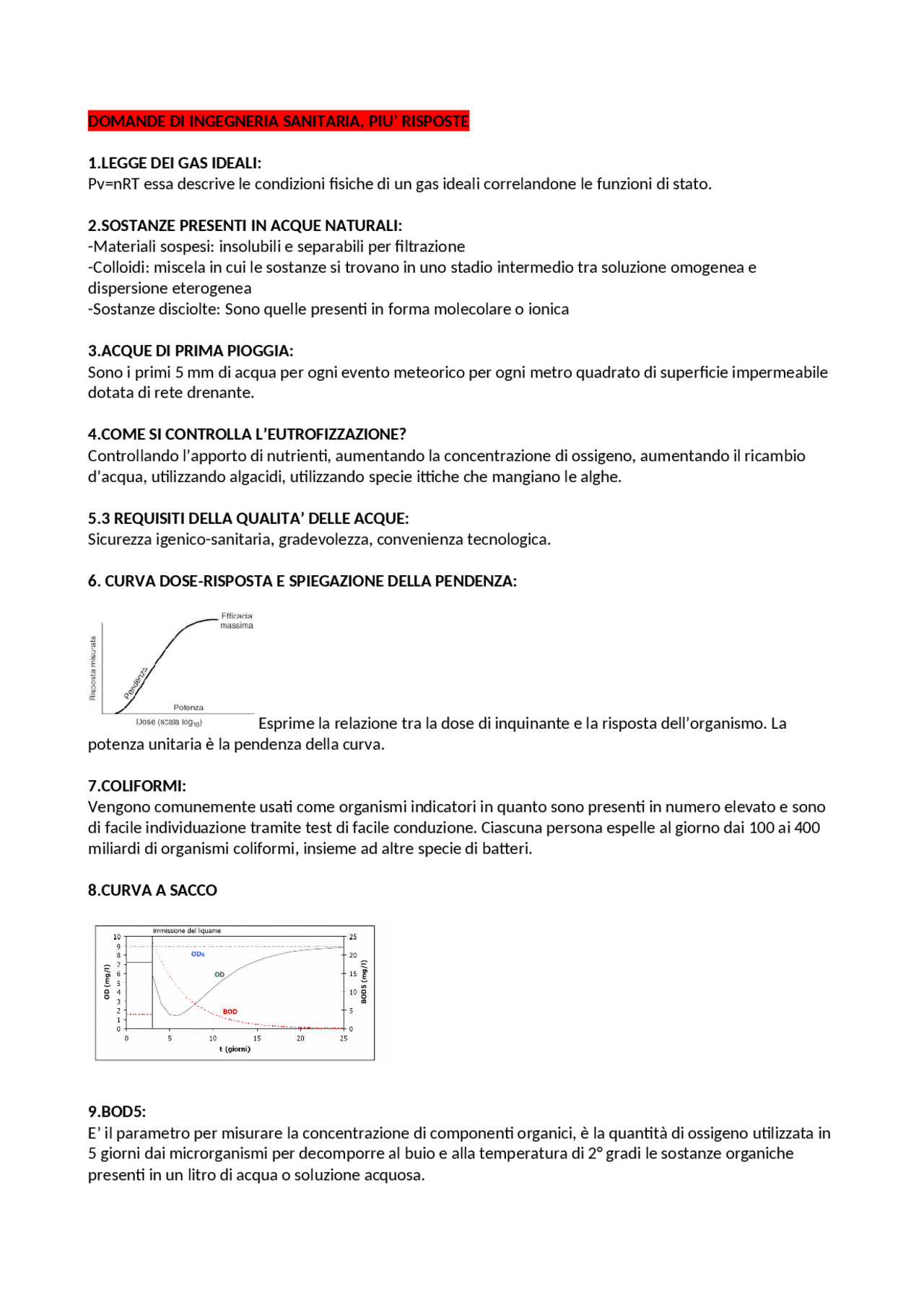 Domande Ingegneria Sanitaria E Ambientale Docsity