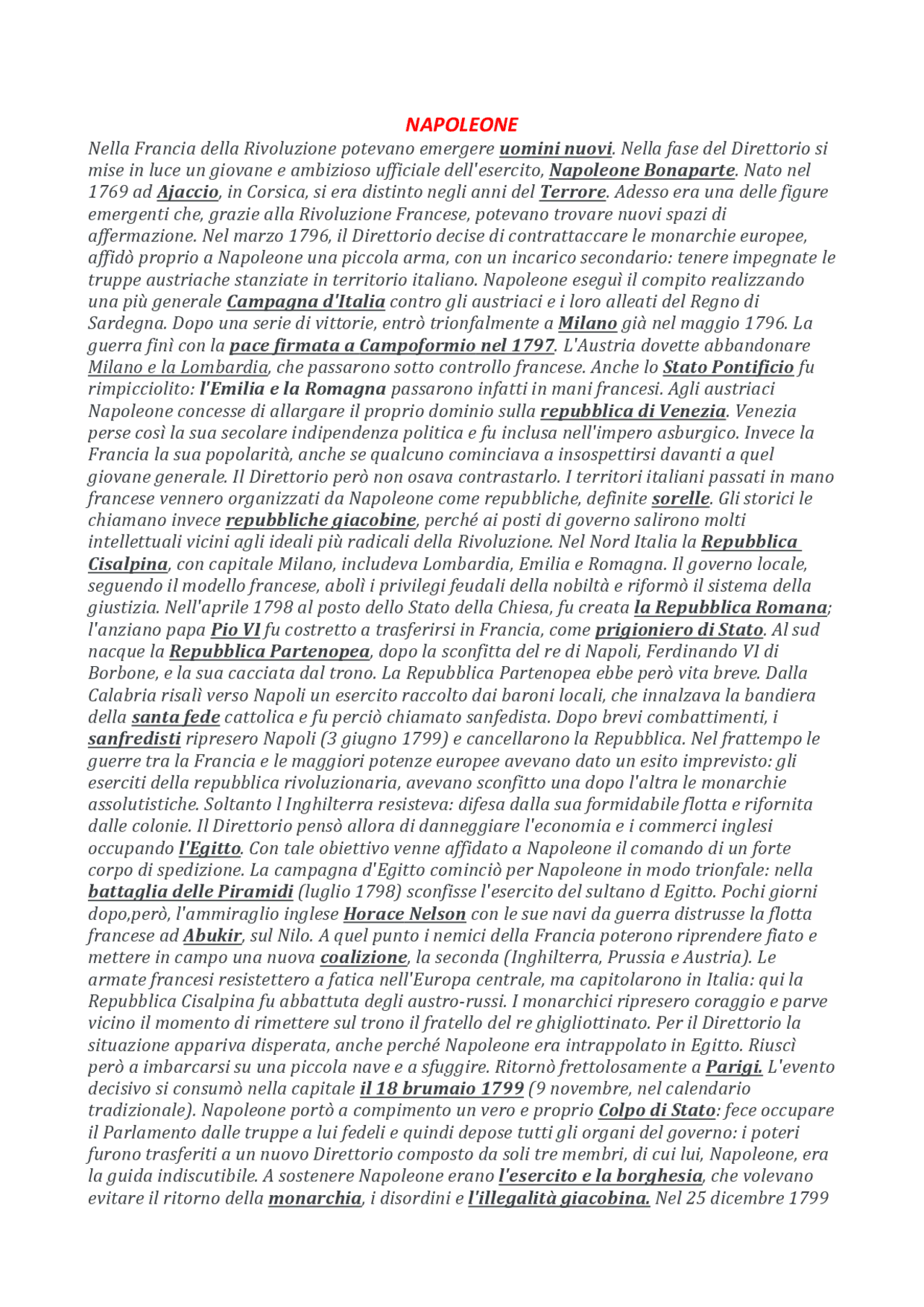 Appunti Su Napoleone Docsity