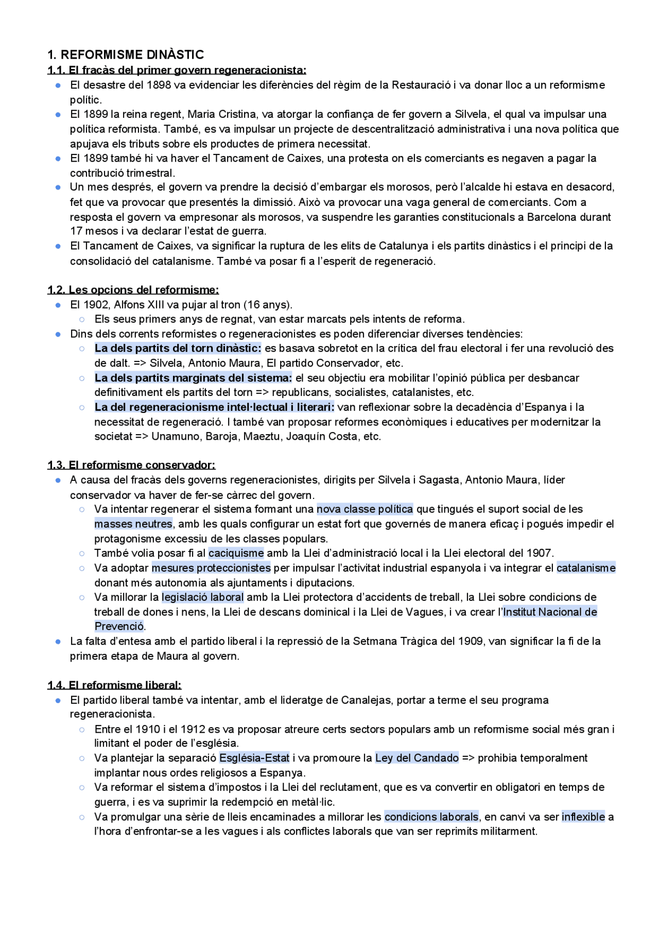 Resum Historia Tema 9 Docsity