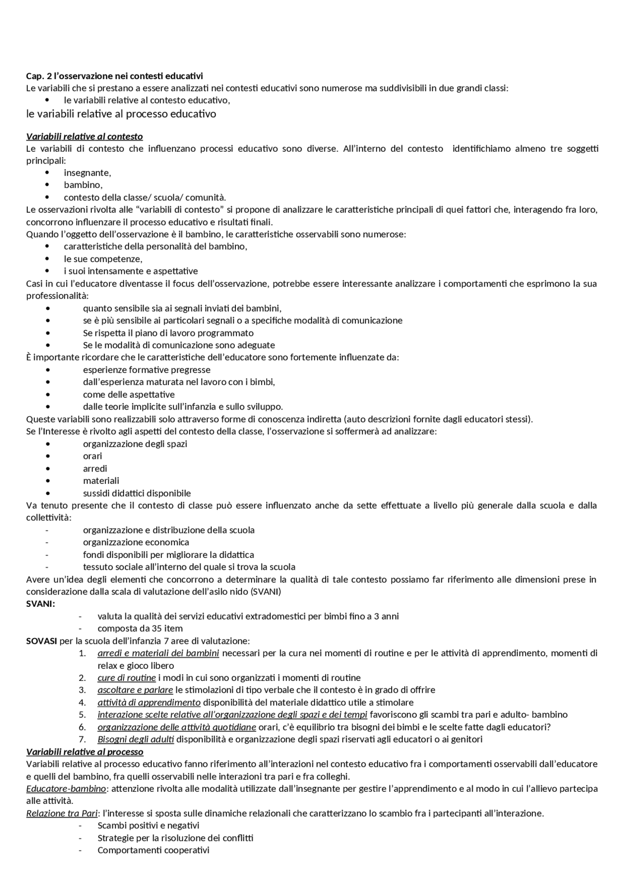 Osservare Per Educare Docsity