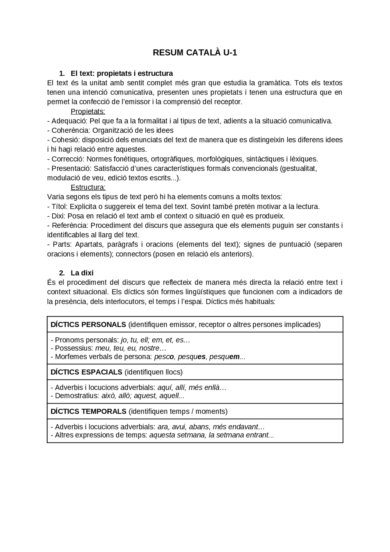 Resum Llengua Catalana El Text PerquÈ I SinÓ Docsity