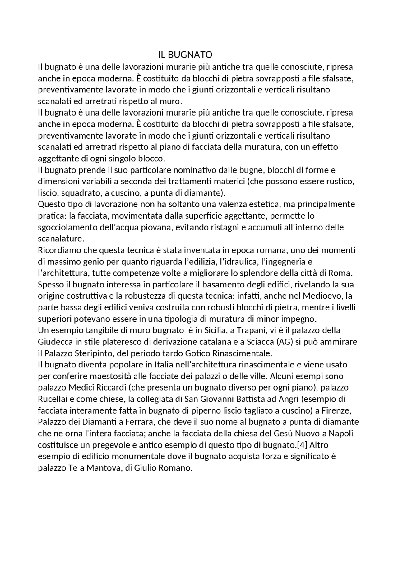 Il bugnato è una delle lavorazioni murarie più antiche tra quelle ...